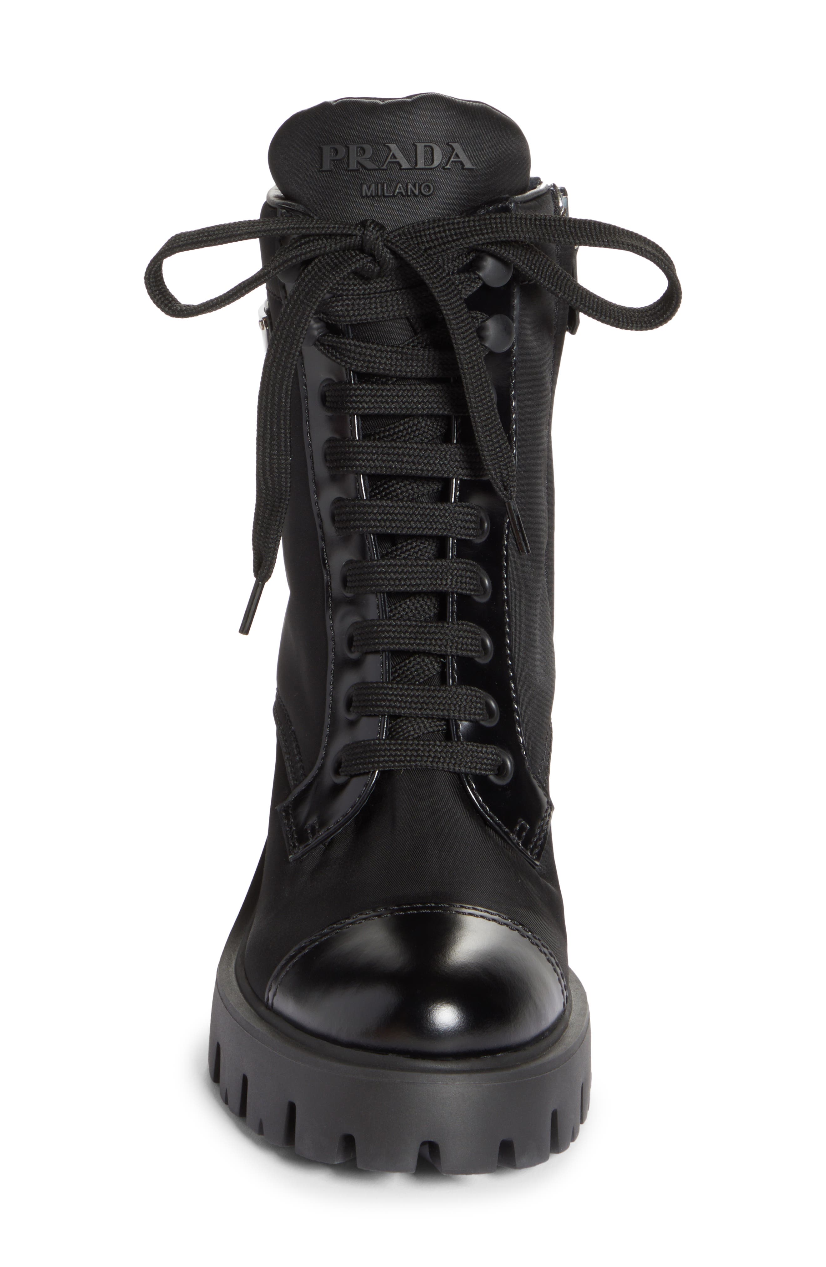 Prada New Brixxen Re-Nylon Combat Boot (Women) | Nordstrom