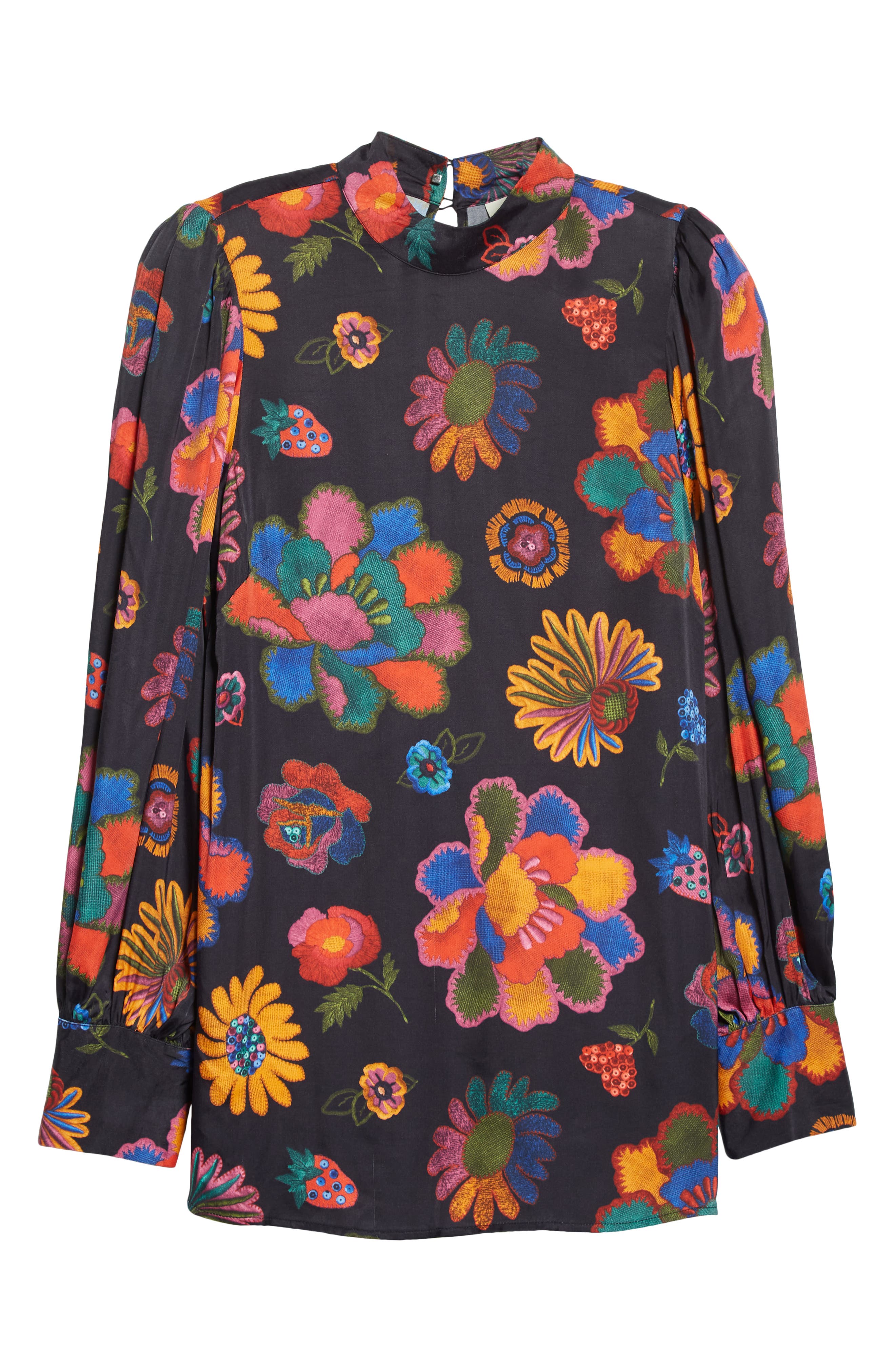 FARM Rio Lily's Garden Mock Neck Blouse | Nordstrom