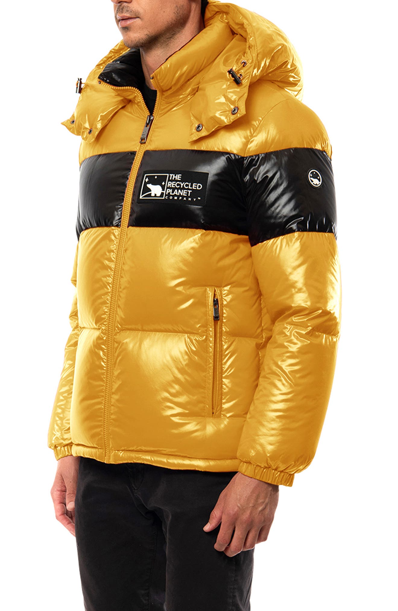 The Recycled Planet Company Reclaimed Down Puffer Coat with Removable ...