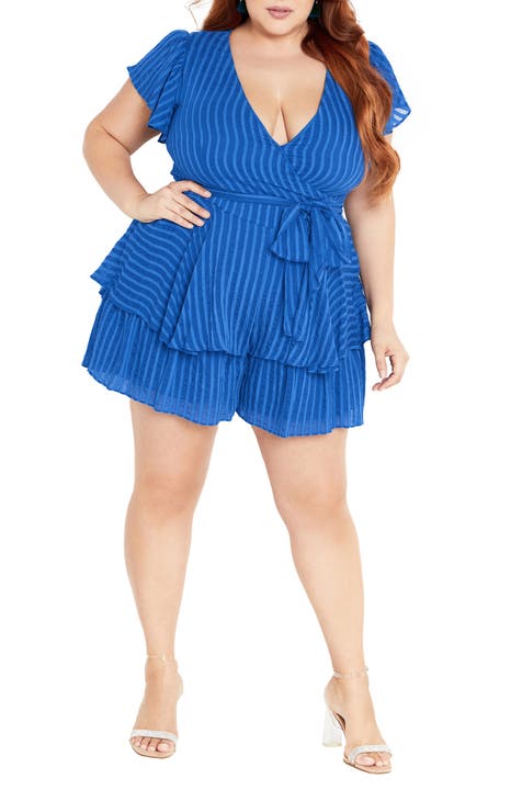First Date Stripe Romper (Plus Size)