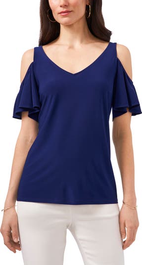 Chaus Ruffle Cold Shoulder Top | Nordstrom