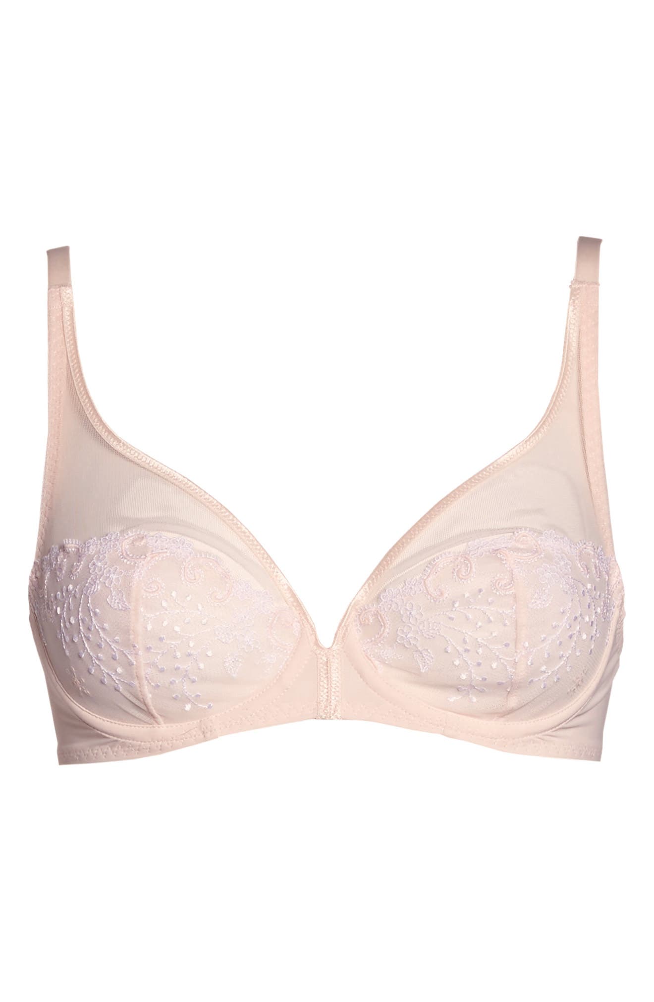 Simone Perele Delice Sheer Underwire Plunge Bra in Blush | Smart Closet