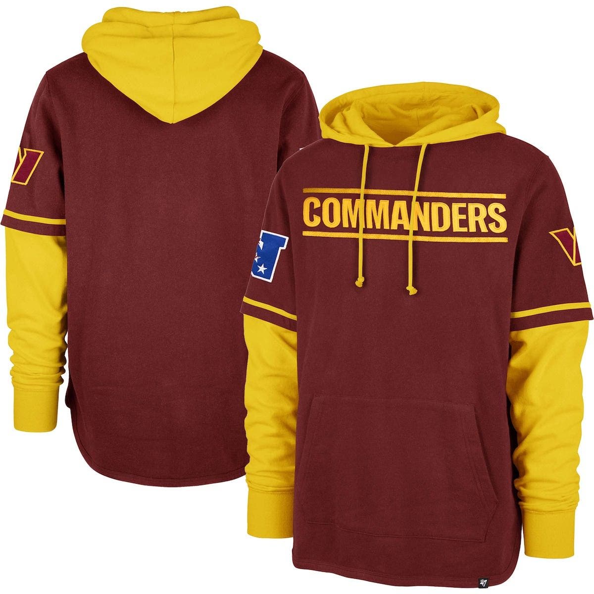 '47 Men's '47 Burgundy Washington Commanders Shortstop Pullover Hoodie ...
