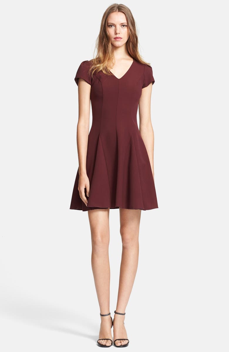 Halston Heritage V Neck Fit And Flare Dress Nordstrom