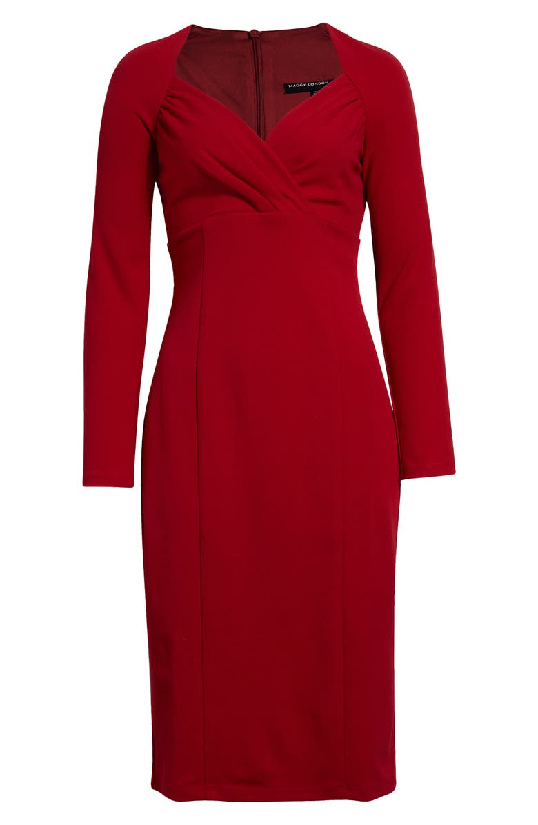Maggy London Long Sleeve Sheath Midi Dress Nordstrom