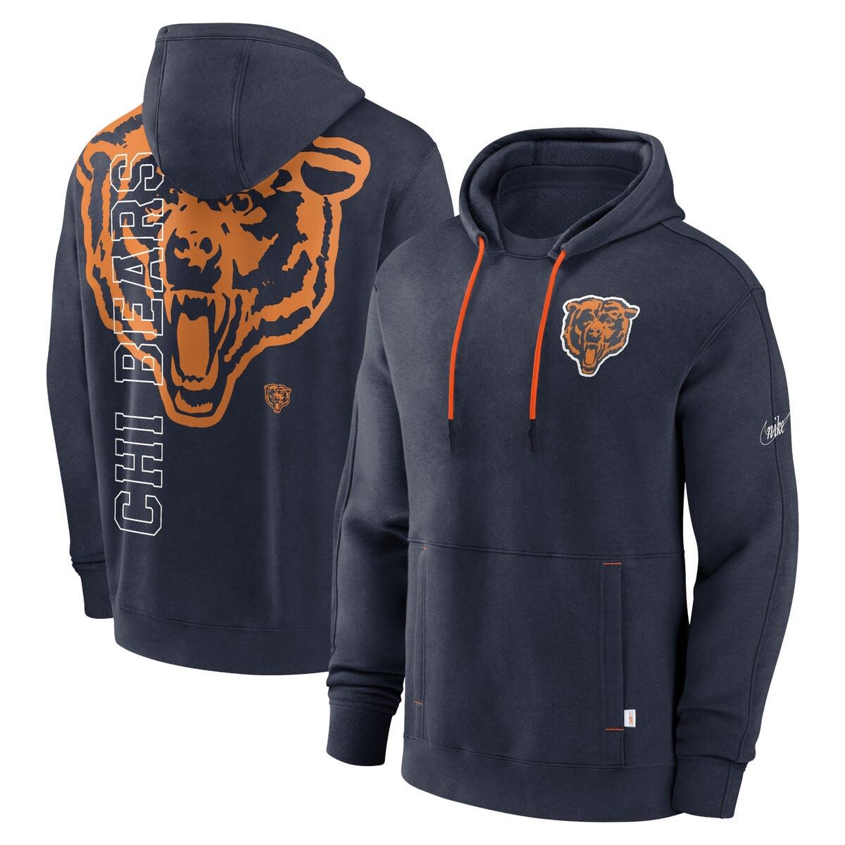 Nike Men's Nike Navy Chicago Bears Throwback Layered Logo Statement ...