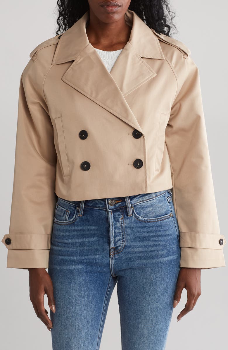 Vigoss Water Repellent Crop Trench Coat | Nordstromrack