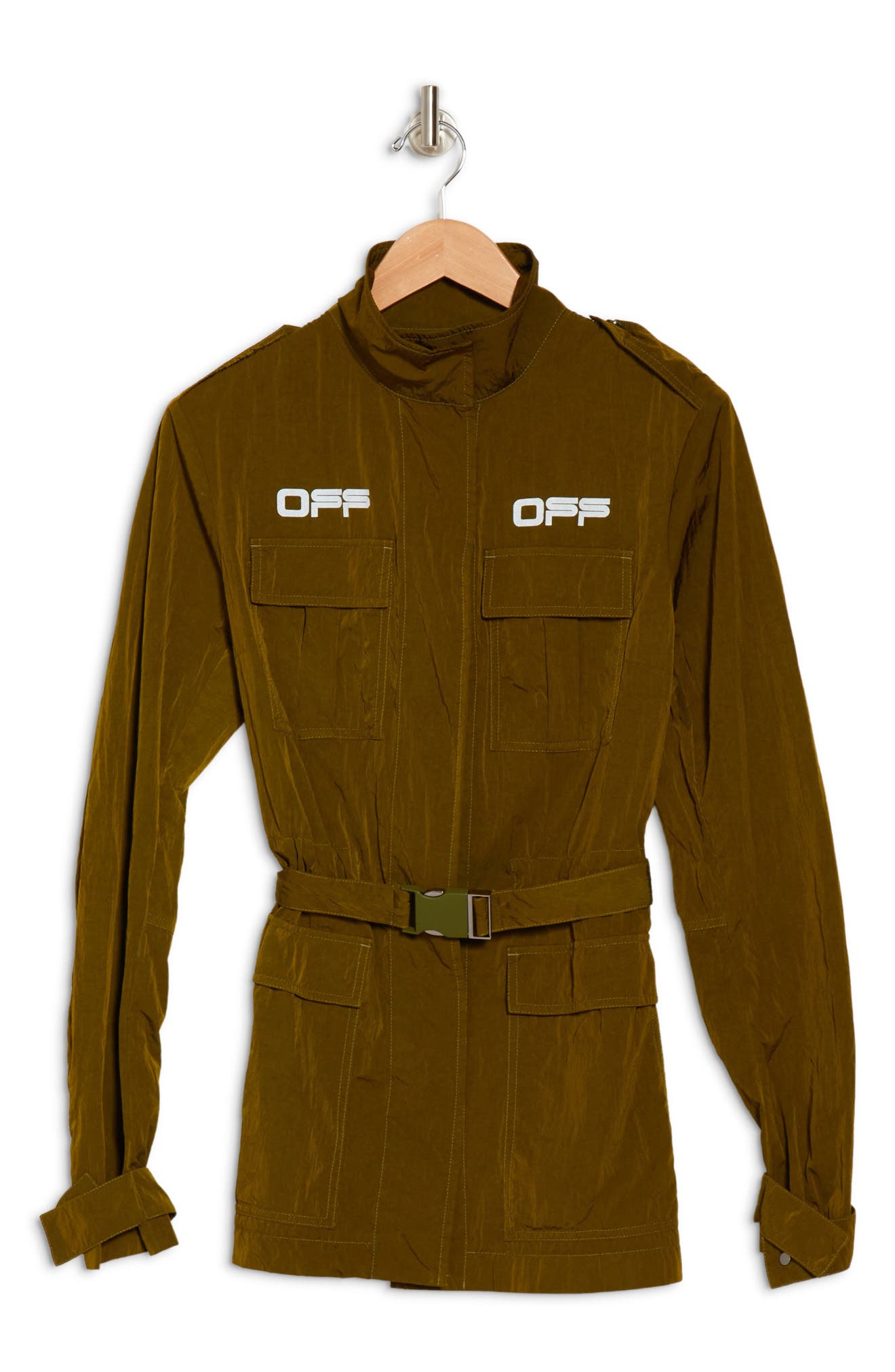 Off-white Nylon Field Military Green Jacket In Multi | ModeSens