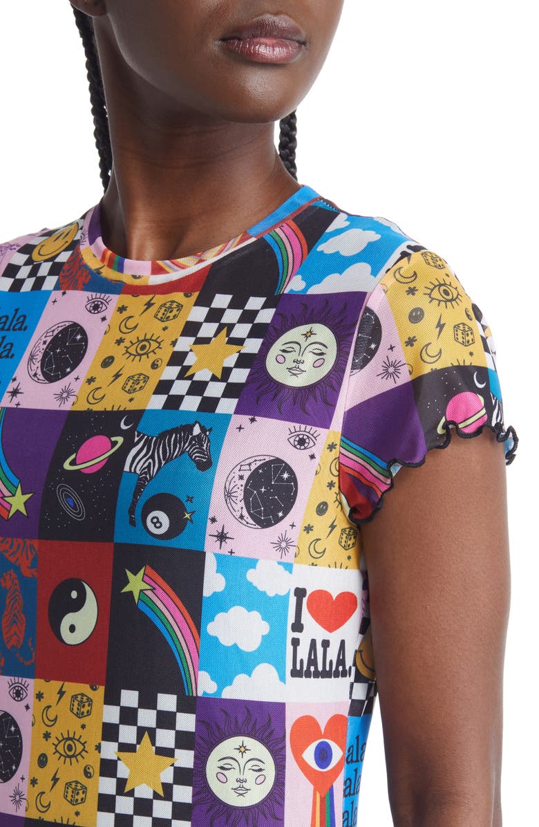 Dressed in Lala Patchwork Print Mesh Dress | Nordstrom