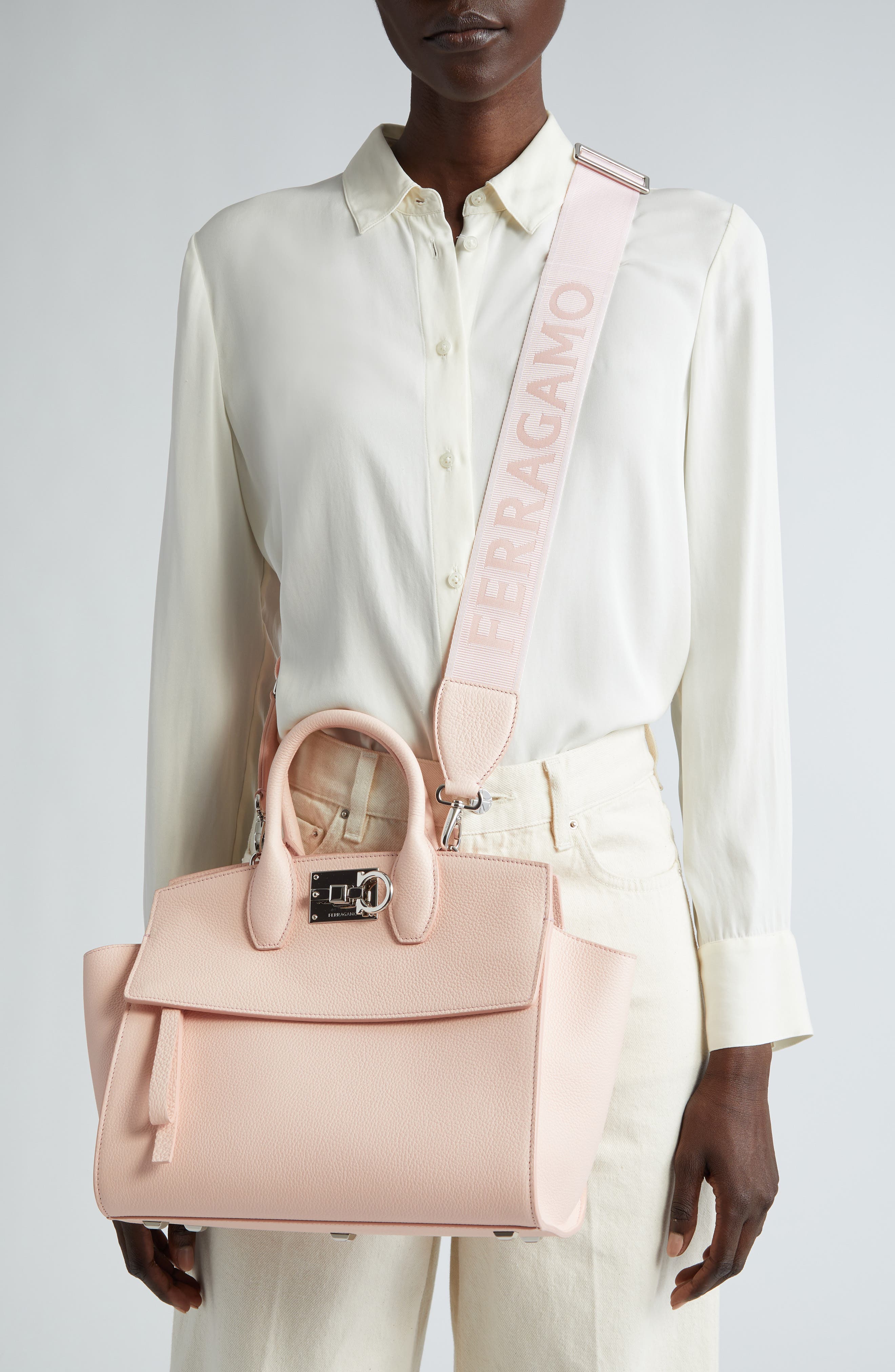 FERRAGAMO Small The Studio Soft Leather Top Handle Bag | Nordstrom