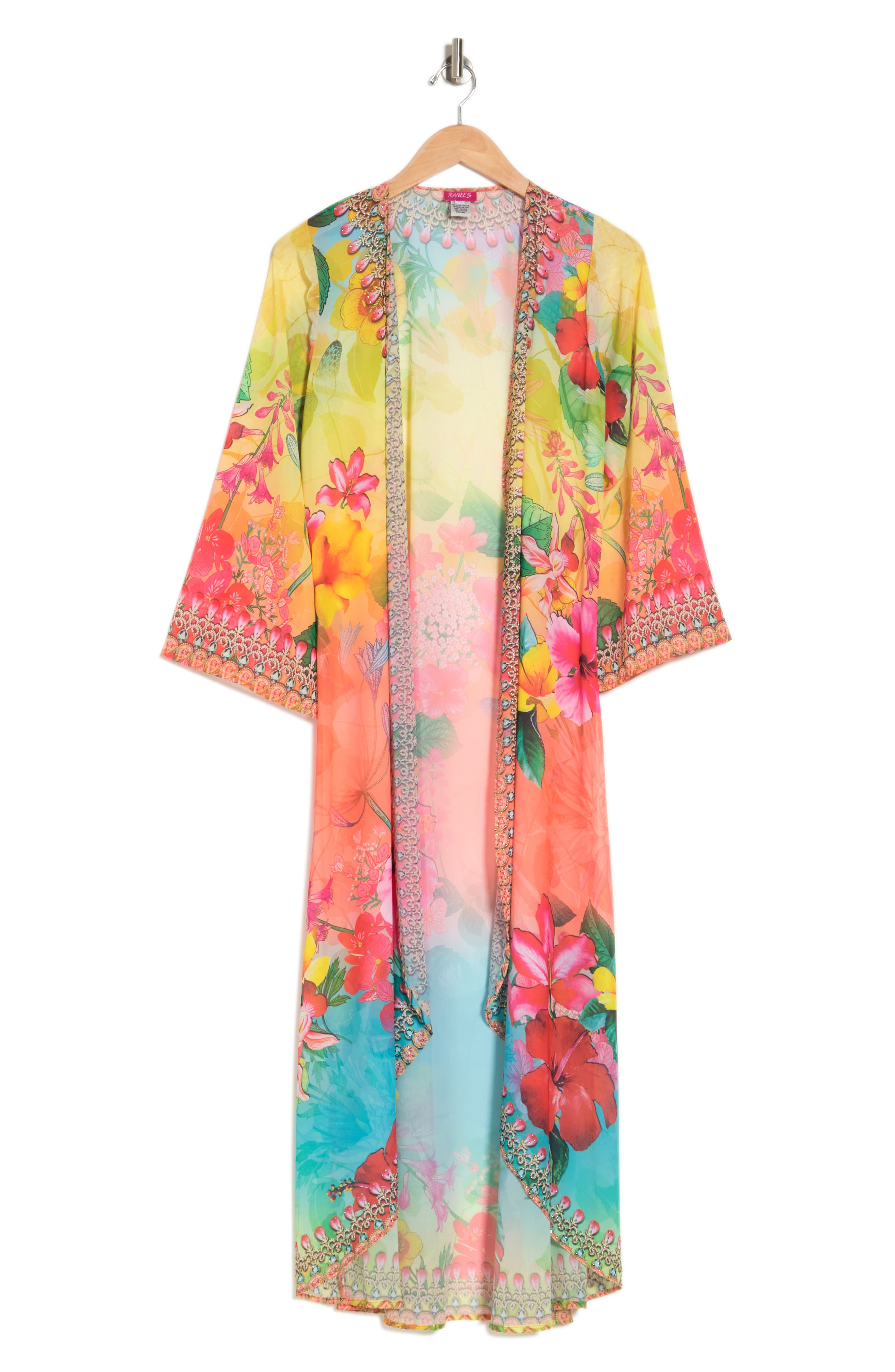 RANEES Blooming Floral Long Duster | Nordstromrack