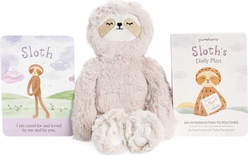 Slumberkins Sloth Kin Sloth Stuffed Animal & 'Sloth's Daily Plan' Board ...