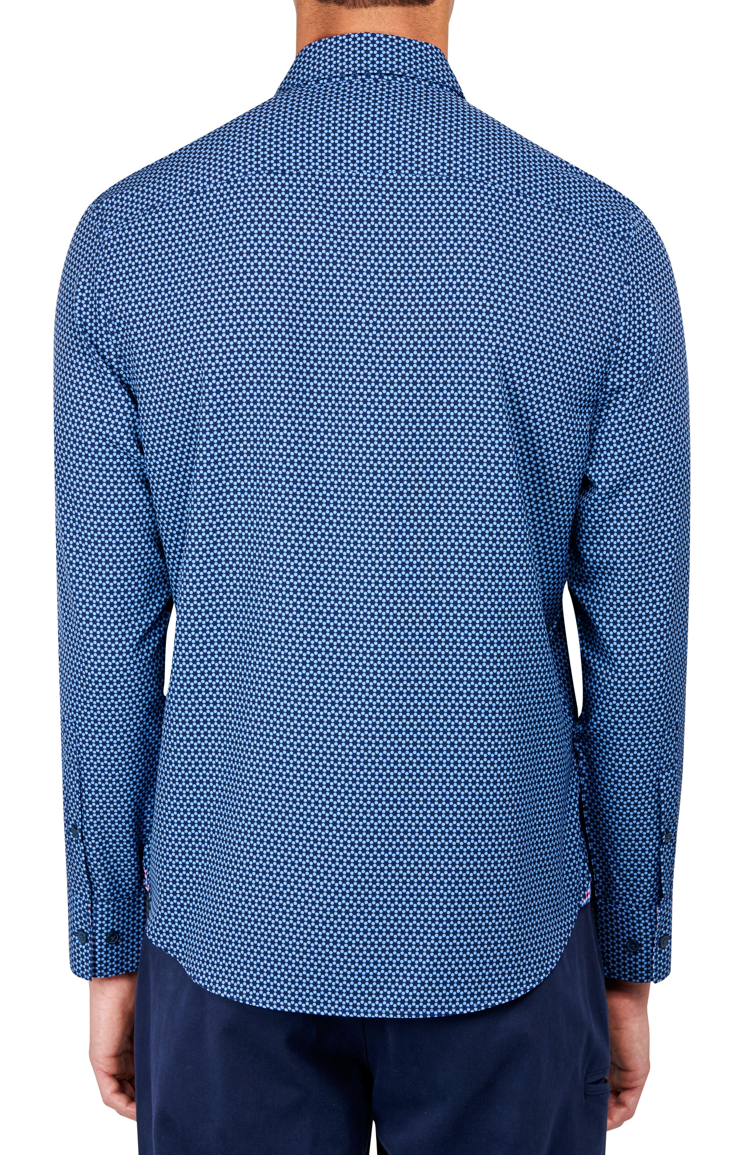 CONSTRUCT Slim Fit Microprint 4-Way Stretch Performance Button-Down ...