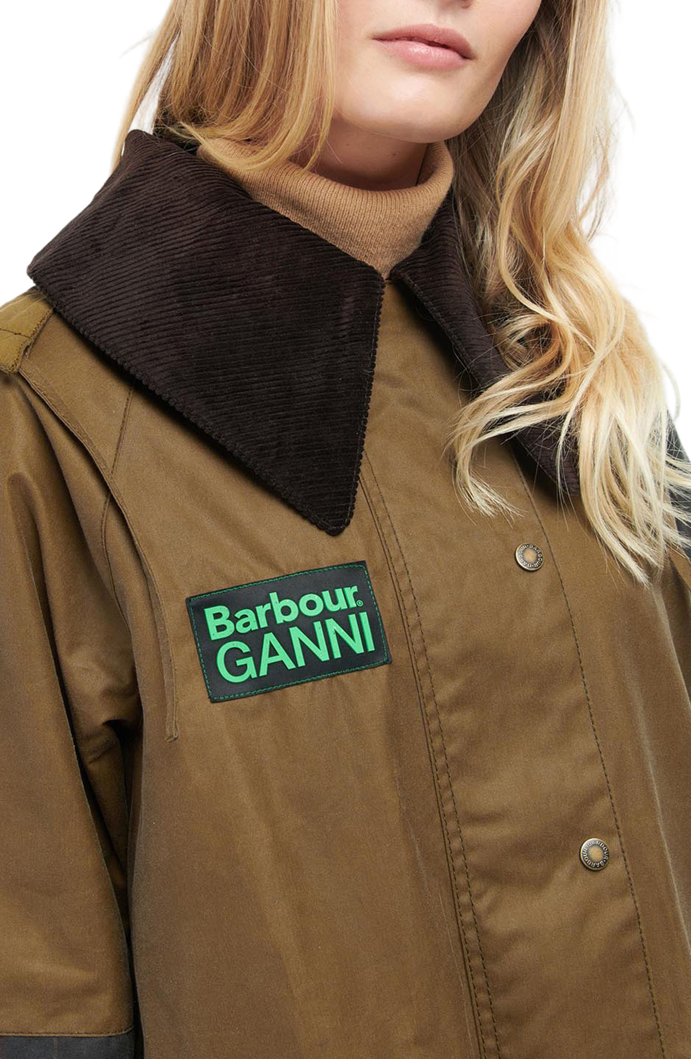 BARBOUR X GANNI x Ganni Burghley Organic Cotton Longline Coat | Nordstrom