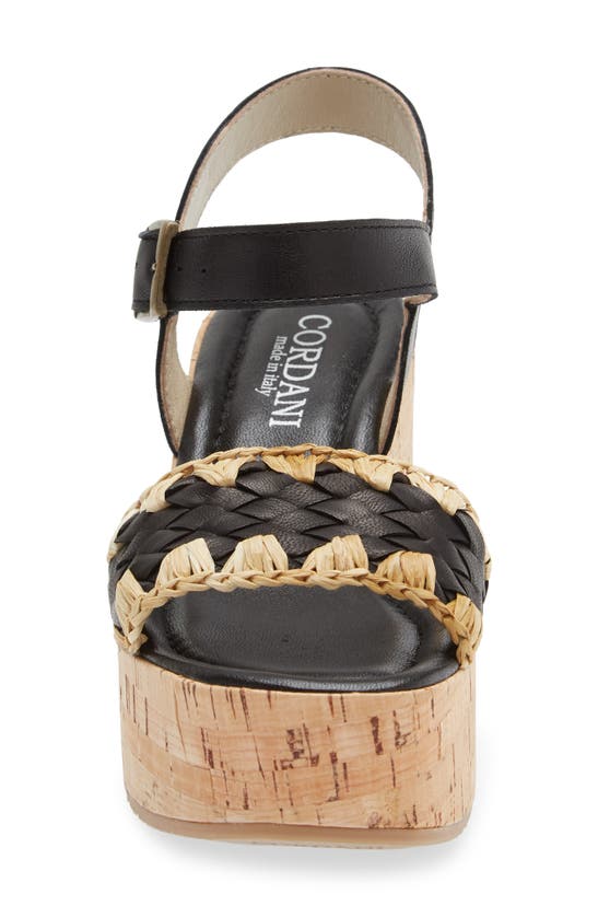 Cordani Joelle Platform Wedge Sandal In Black / Cork | ModeSens