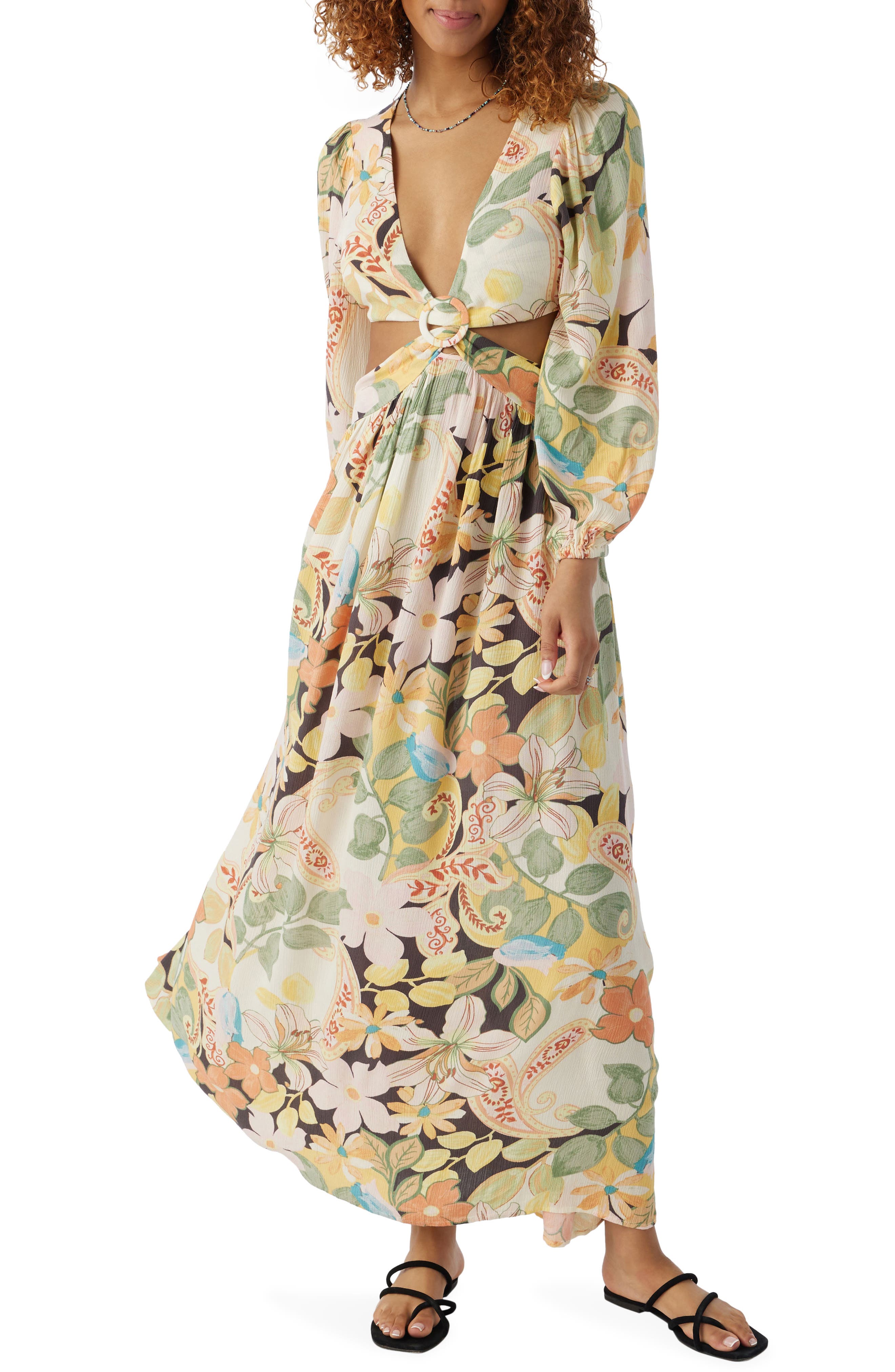 O'Neill Manali Long Sleeve Maxi Dress | Nordstromrack