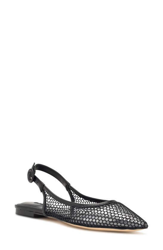 Nine West Branid Pointed Toe Slingback Flat In Black | ModeSens