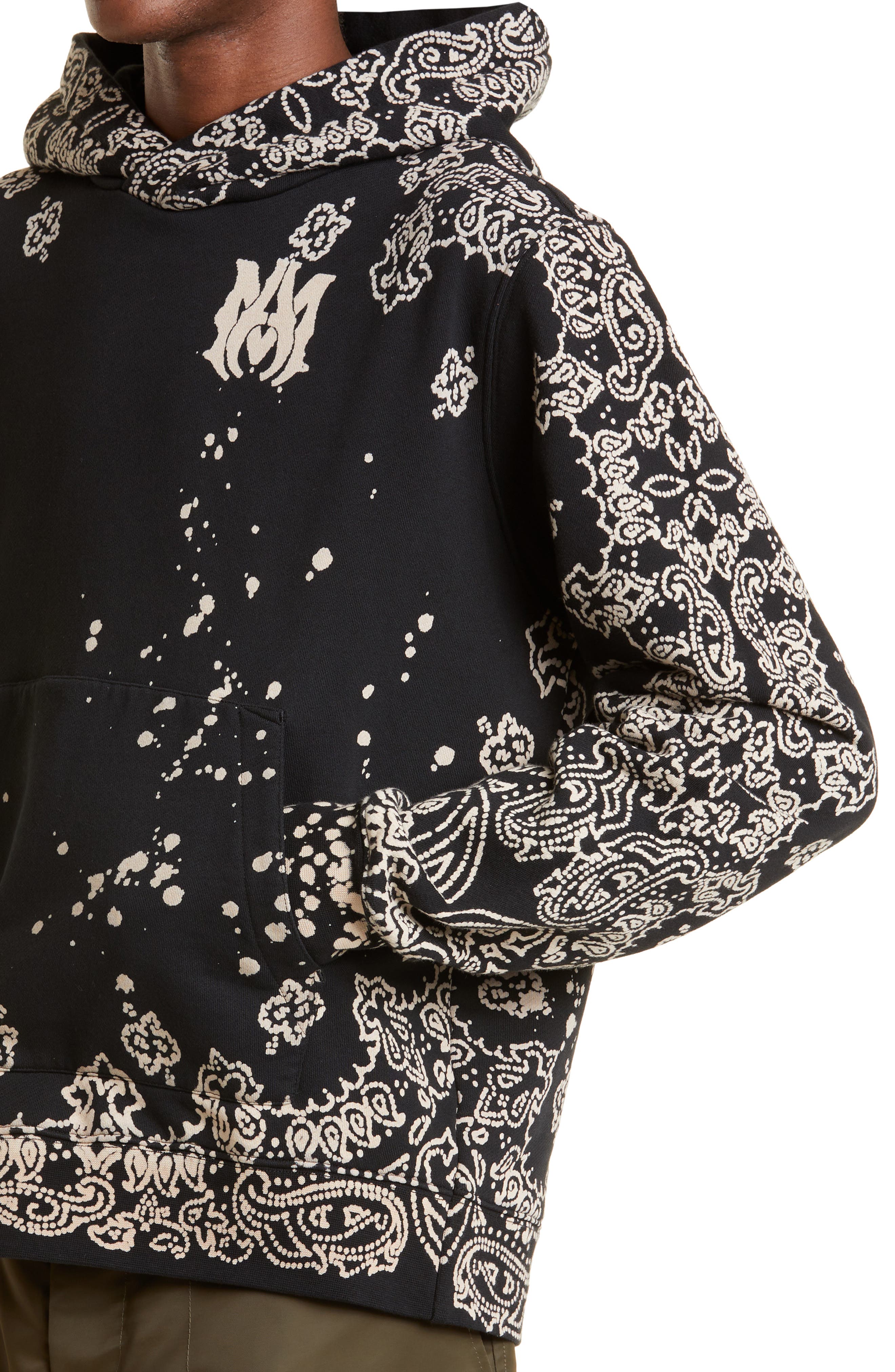 AMIRI Men's Oversize Bandana Print Bleach Splatter Hoodie | Nordstrom