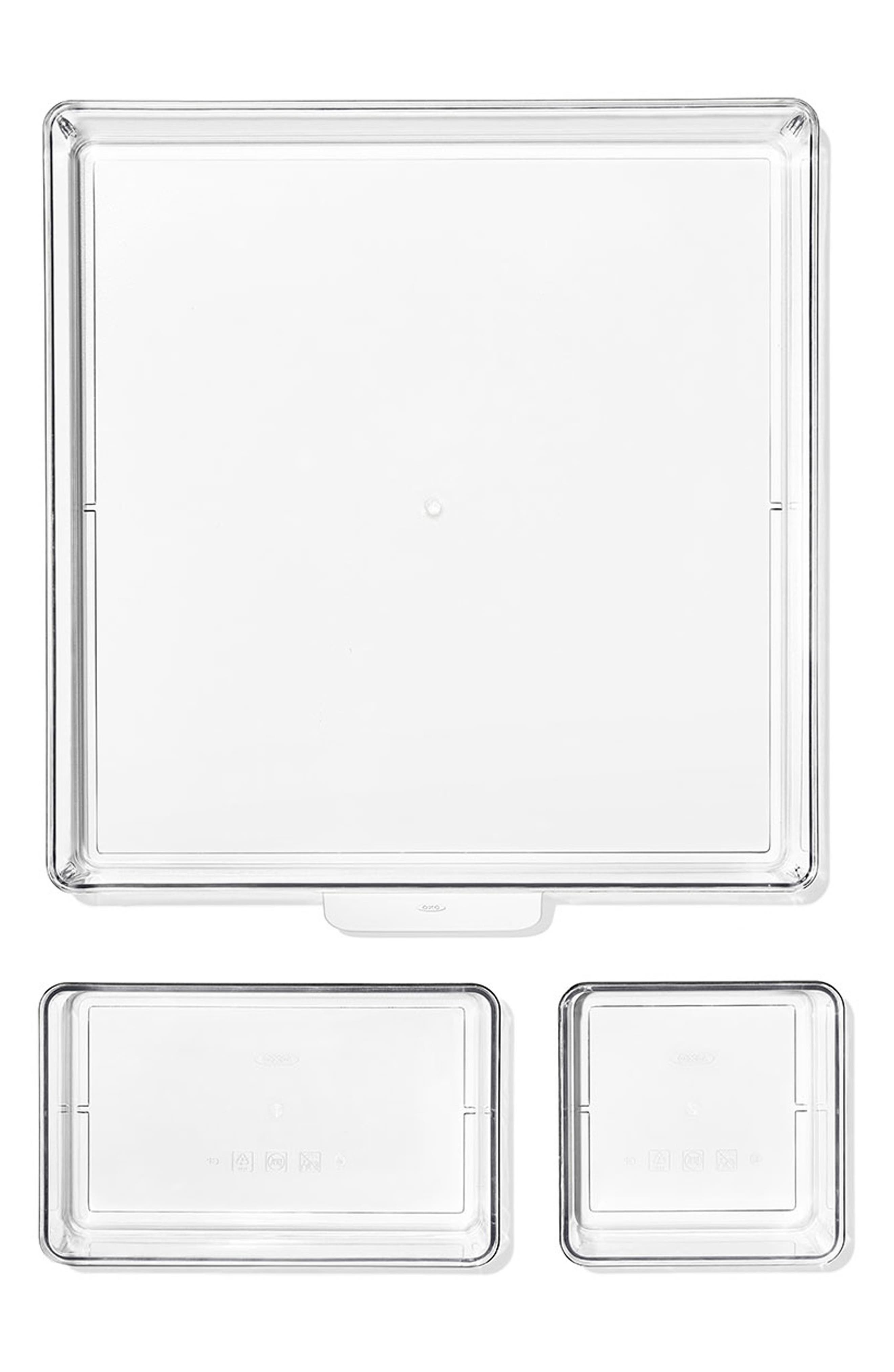 Oxo 3-piece Assorted Refrigerator Storage Trays In Black | ModeSens