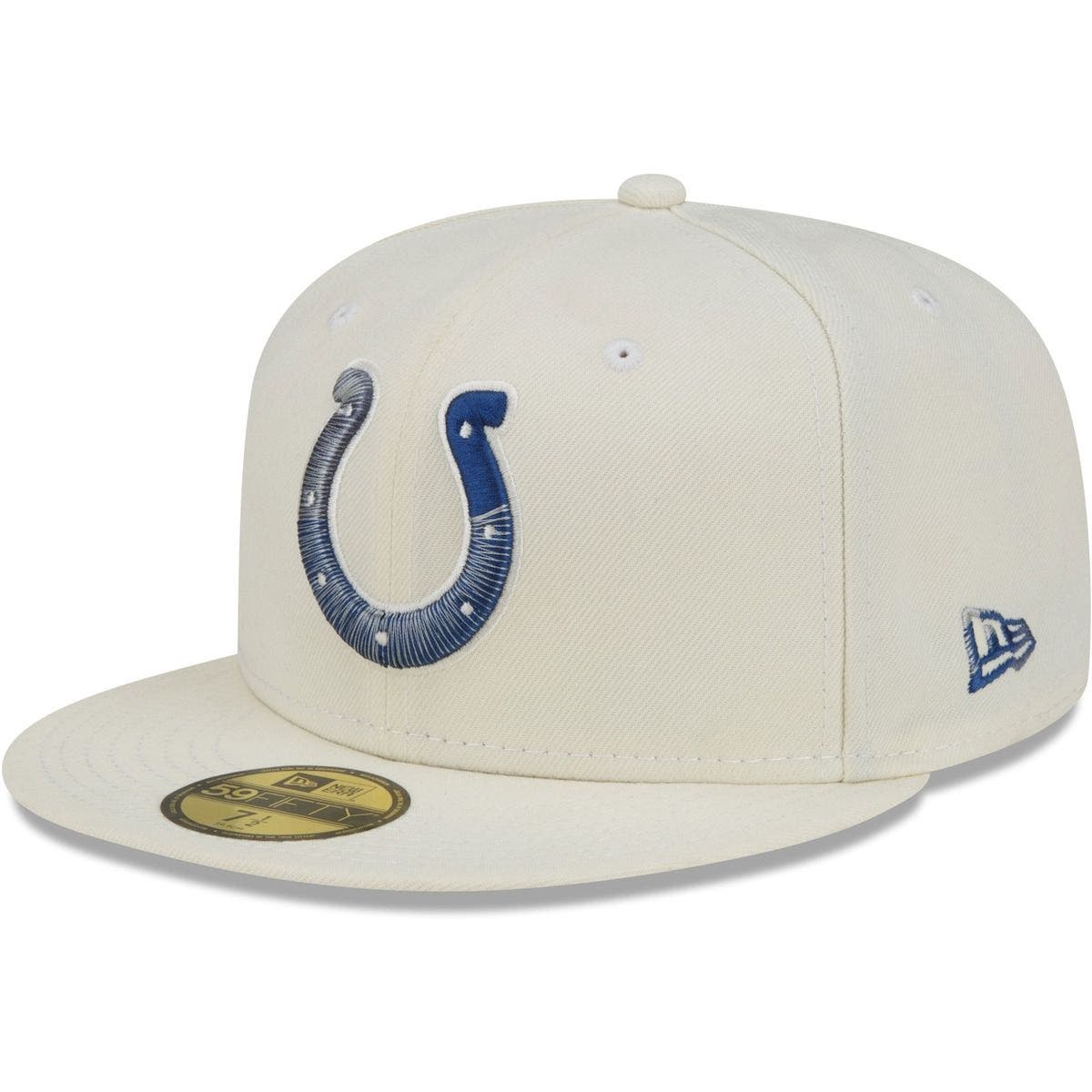 New Era Men's New Era Cream Indianapolis Colts Chrome Color Dim 59FIFTY ...