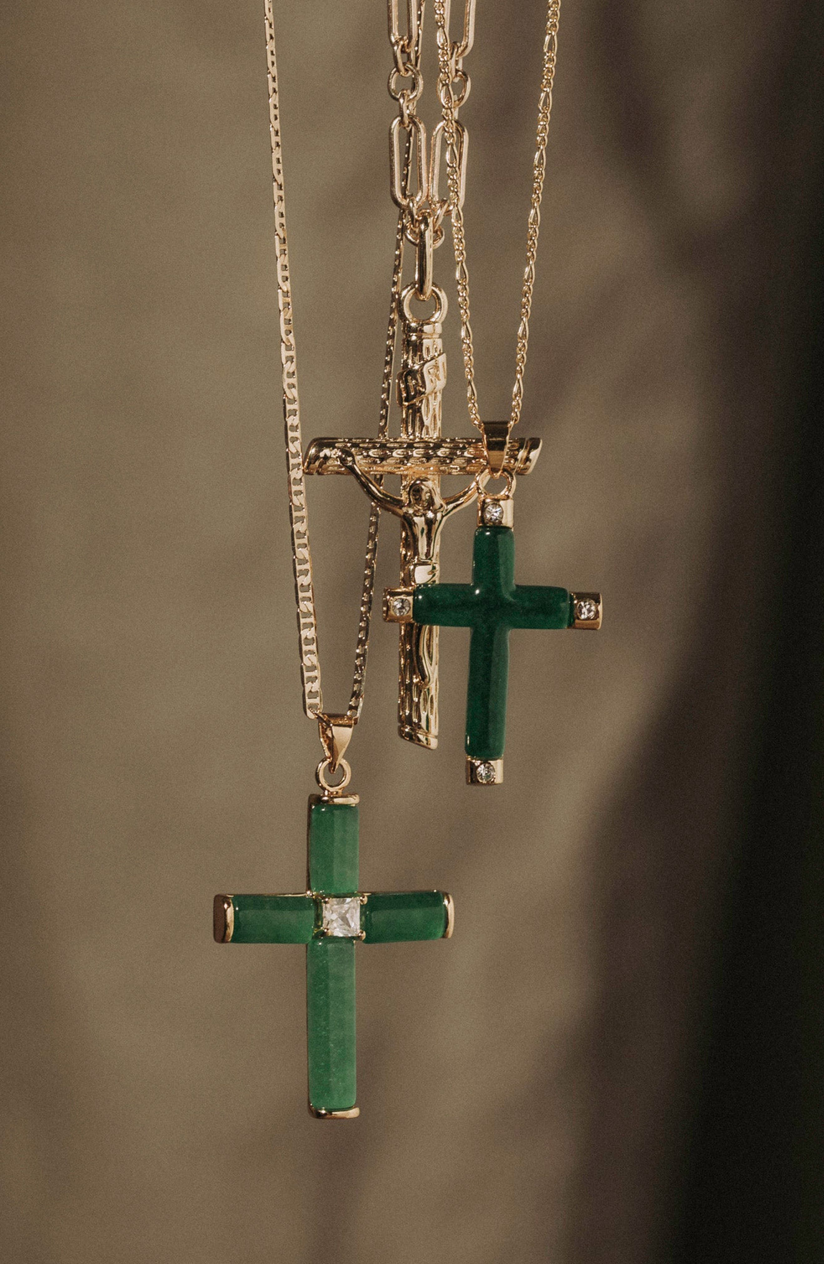Child of Wild Giovanni Jade Cross Pendant Necklace | Nordstrom