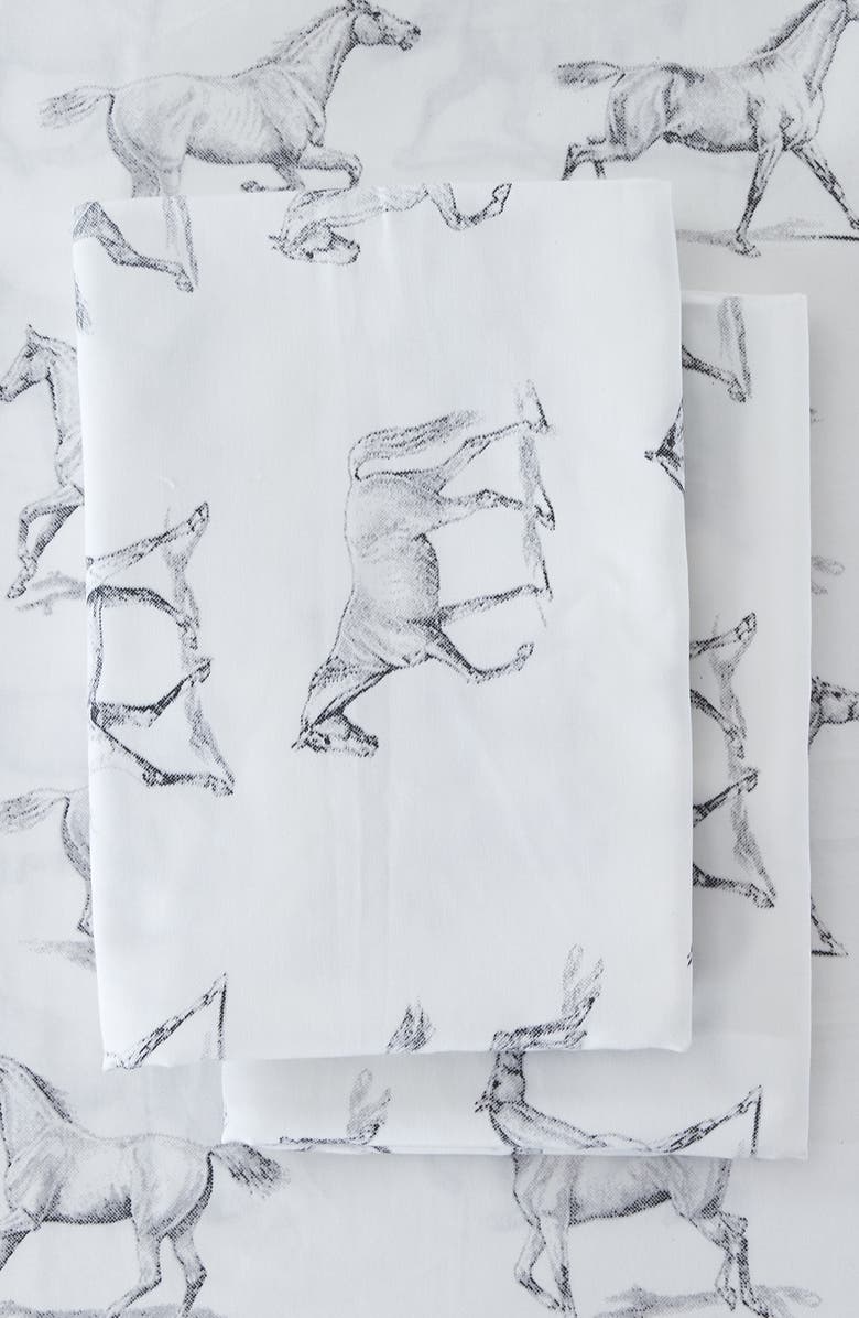 MELANGE HOME Horse Print 400 Thread Count Cotton Sheet Set | Nordstromrack