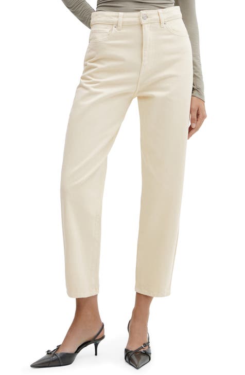 Women's Ivory Straight-Leg Jeans | Nordstrom