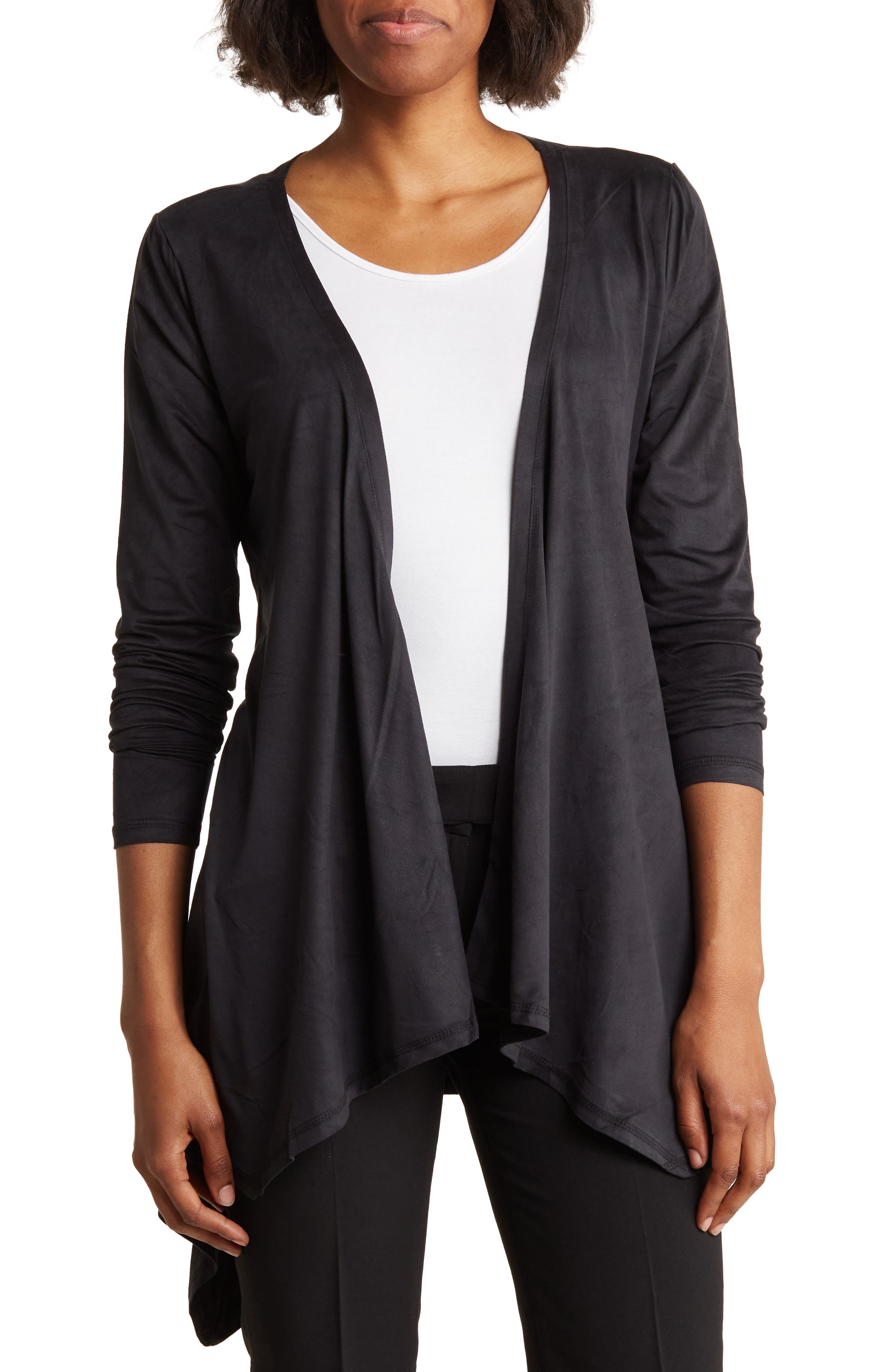 Vertigo Paris Faux Suede Wrap Tie Cardigan | Nordstromrack