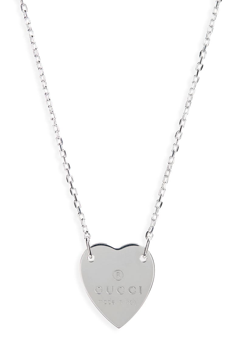 Gucci Trademark Heart Sterling Silver Necklace | Nordstrom