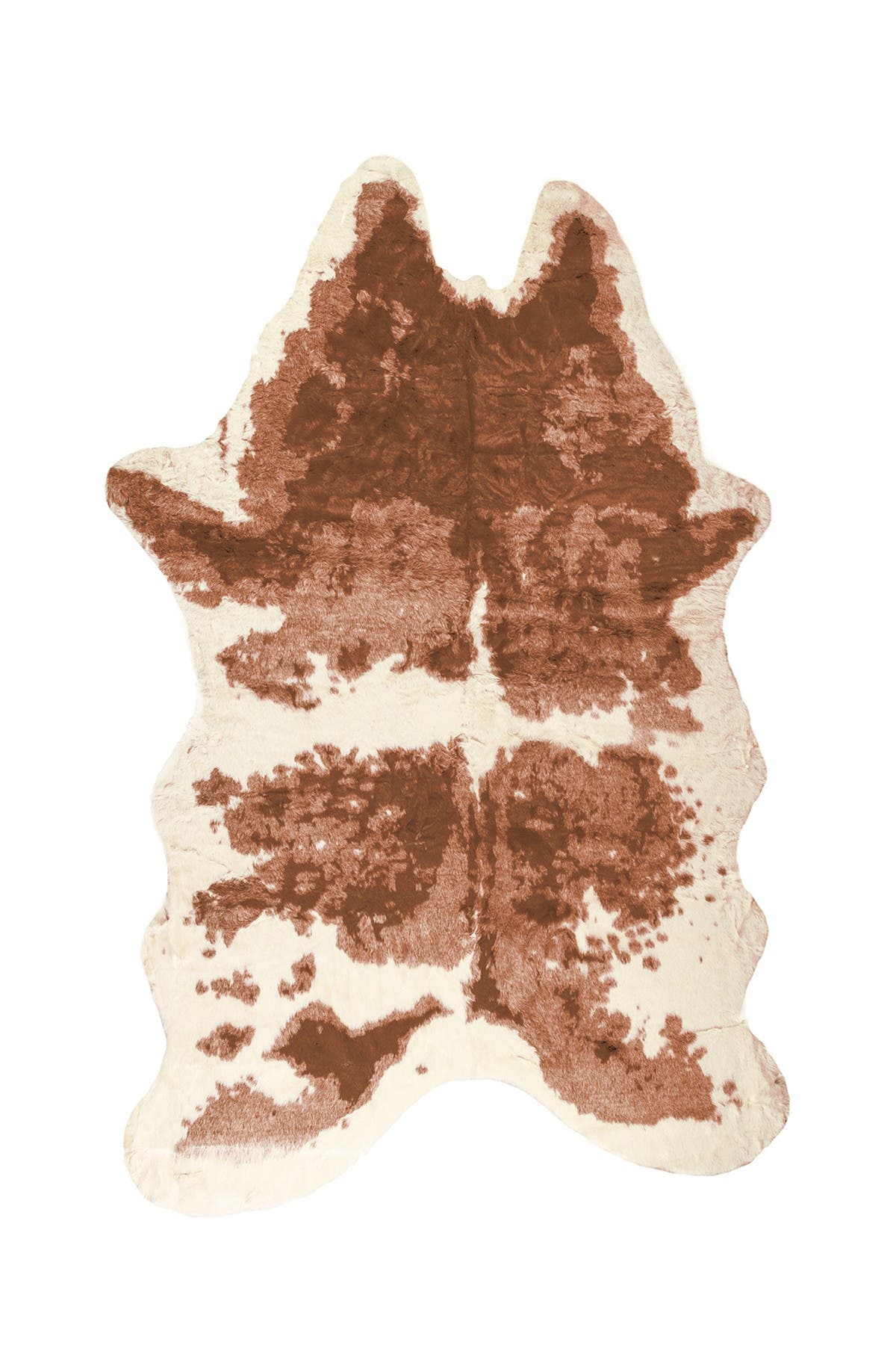 LUXE Faux Fur Hide Area Rug/Throw - Brown/White | Nordstromrack