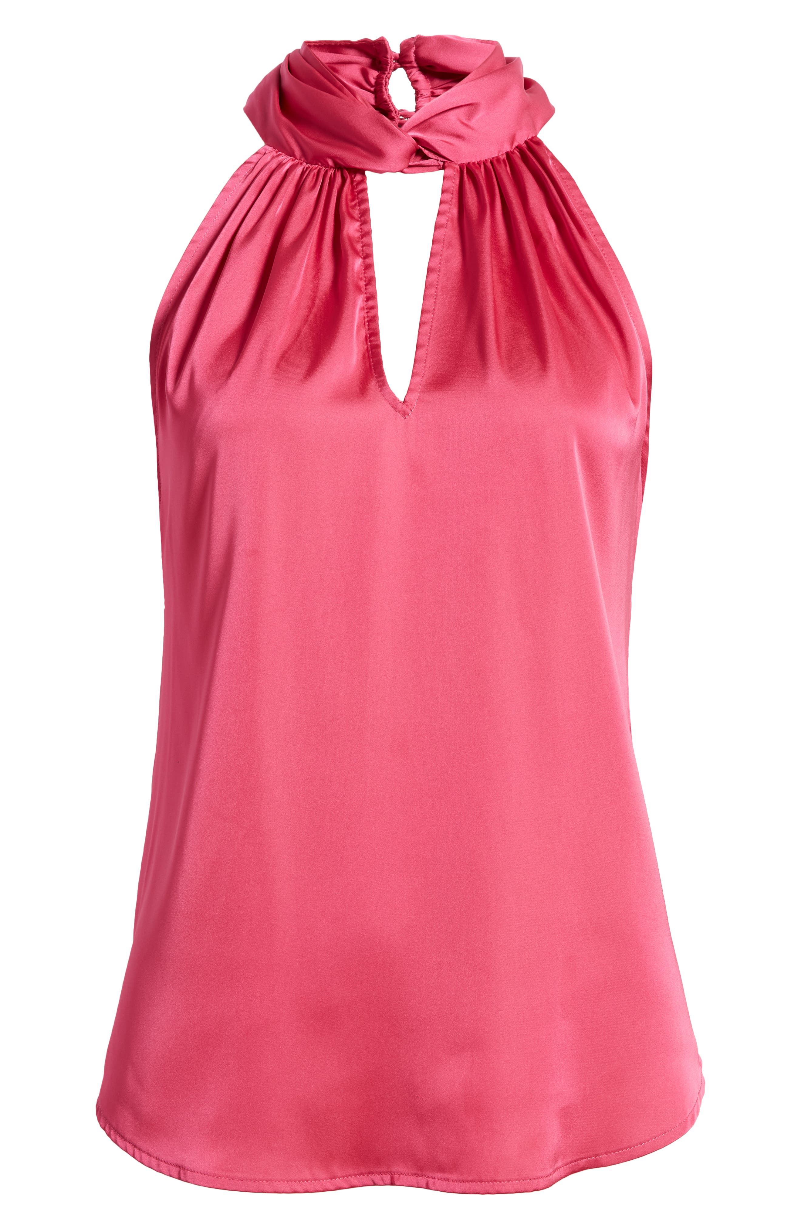 Anne Klein Twist Satin Halter Top | Nordstrom