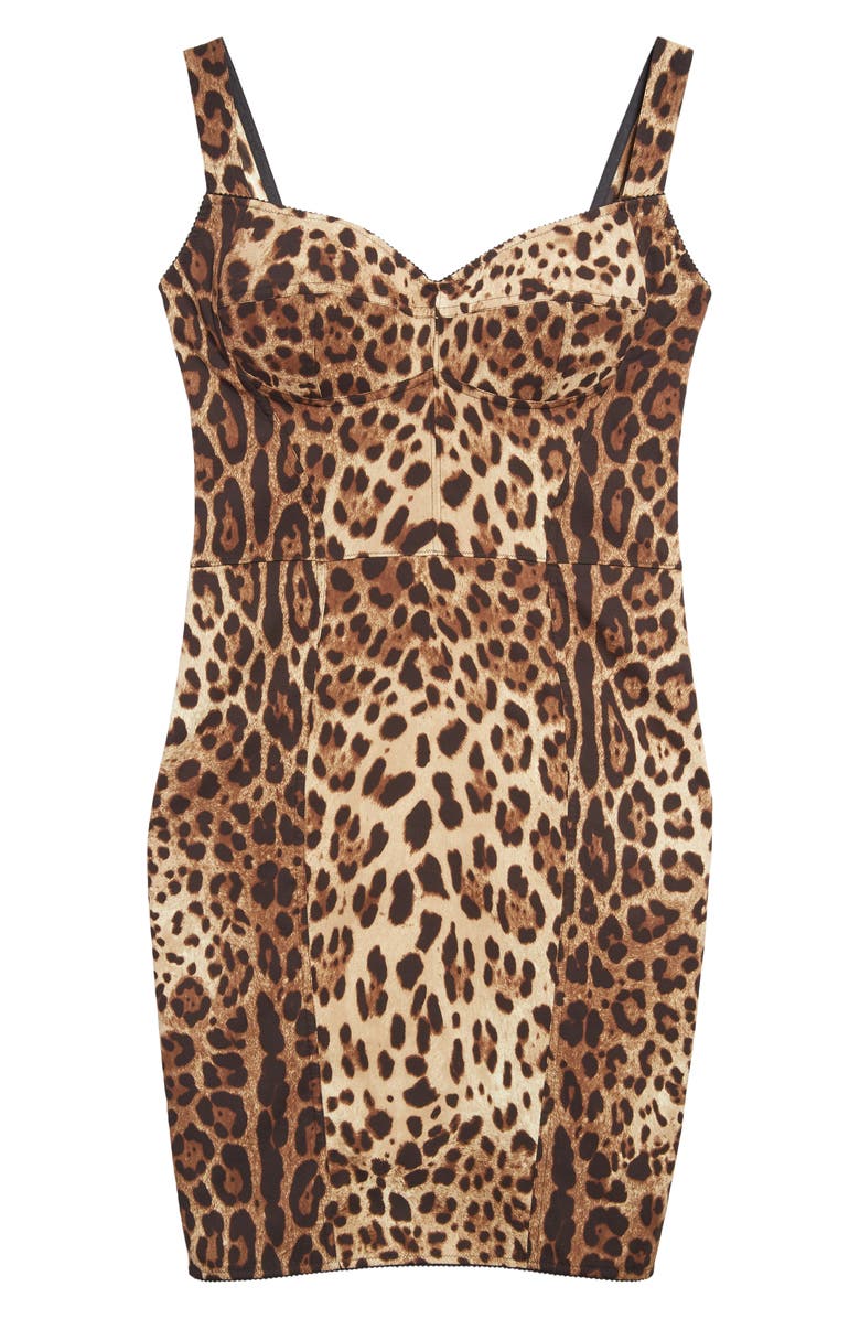 Dolceandgabbana Leopard Print Cady Bustier Dress Nordstrom