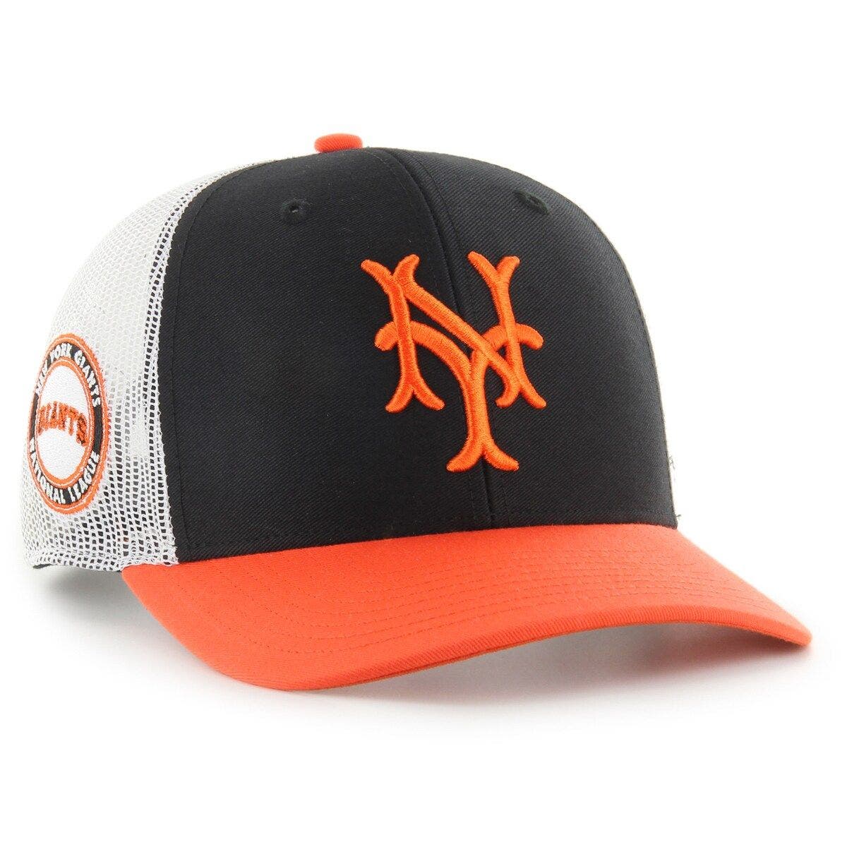 '47 Men's '47 Black/Orange NY Giants Sidenote Trucker Snapback Hat ...