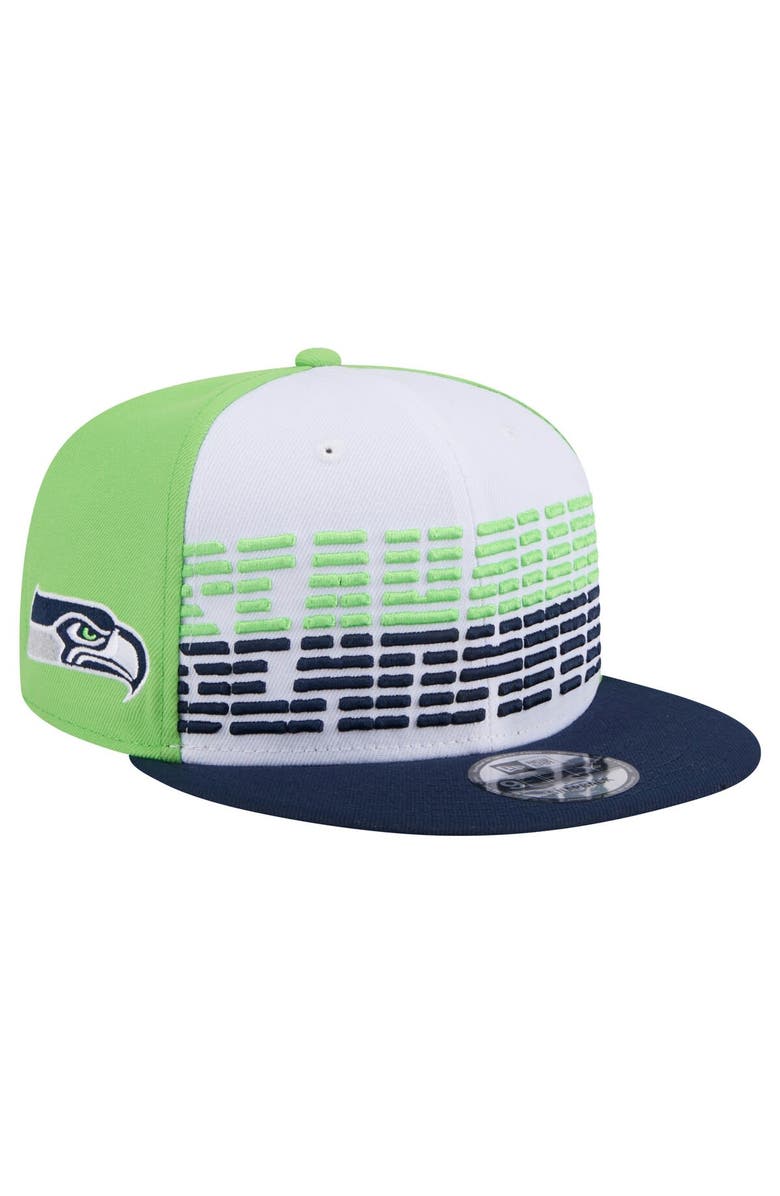 New Era Men's New Era White/College Navy Seattle Seahawks Throwback ...