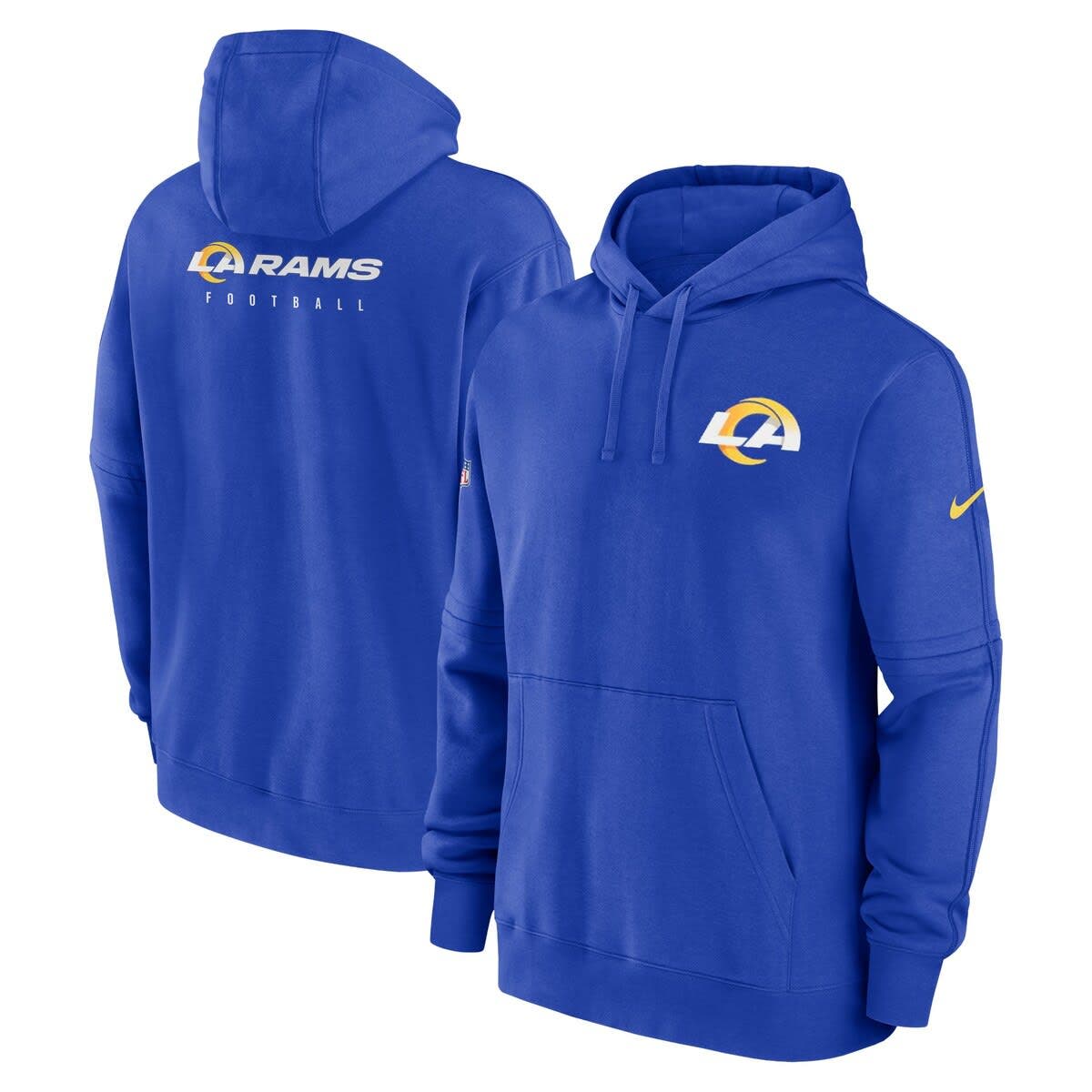 Nike Men's Nike Royal Los Angeles Rams Sideline Club Fleece Pullover ...
