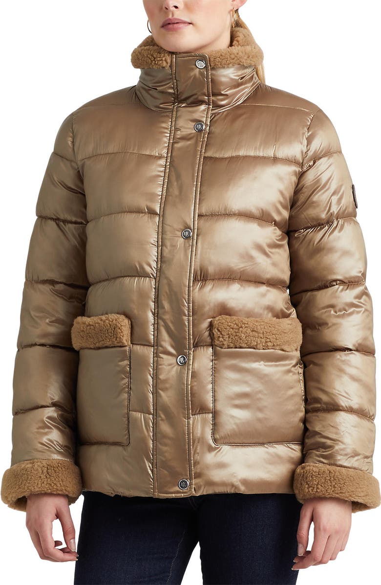 Lauren Ralph Lauren Puffer Jacket With Faux Fur Trim Nordstrom