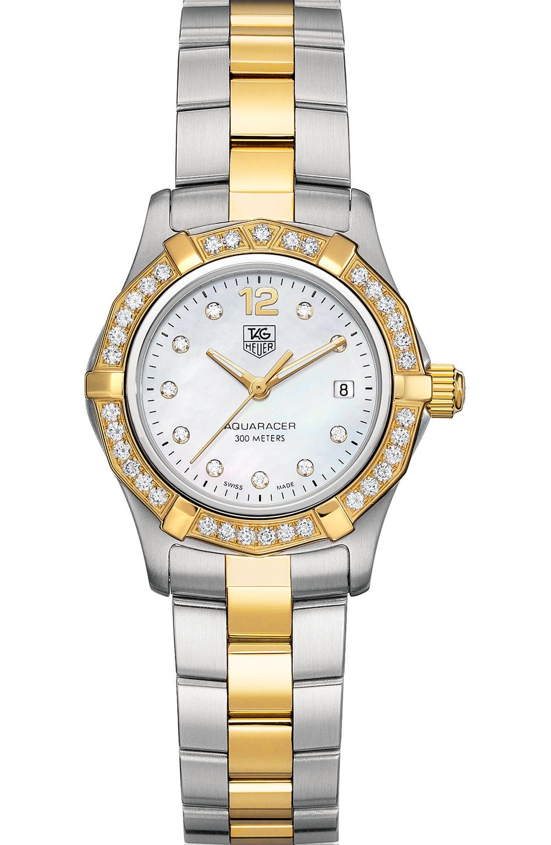 TAG Heuer 'Aquaracer' Two Tone Diamond Watch | Nordstrom