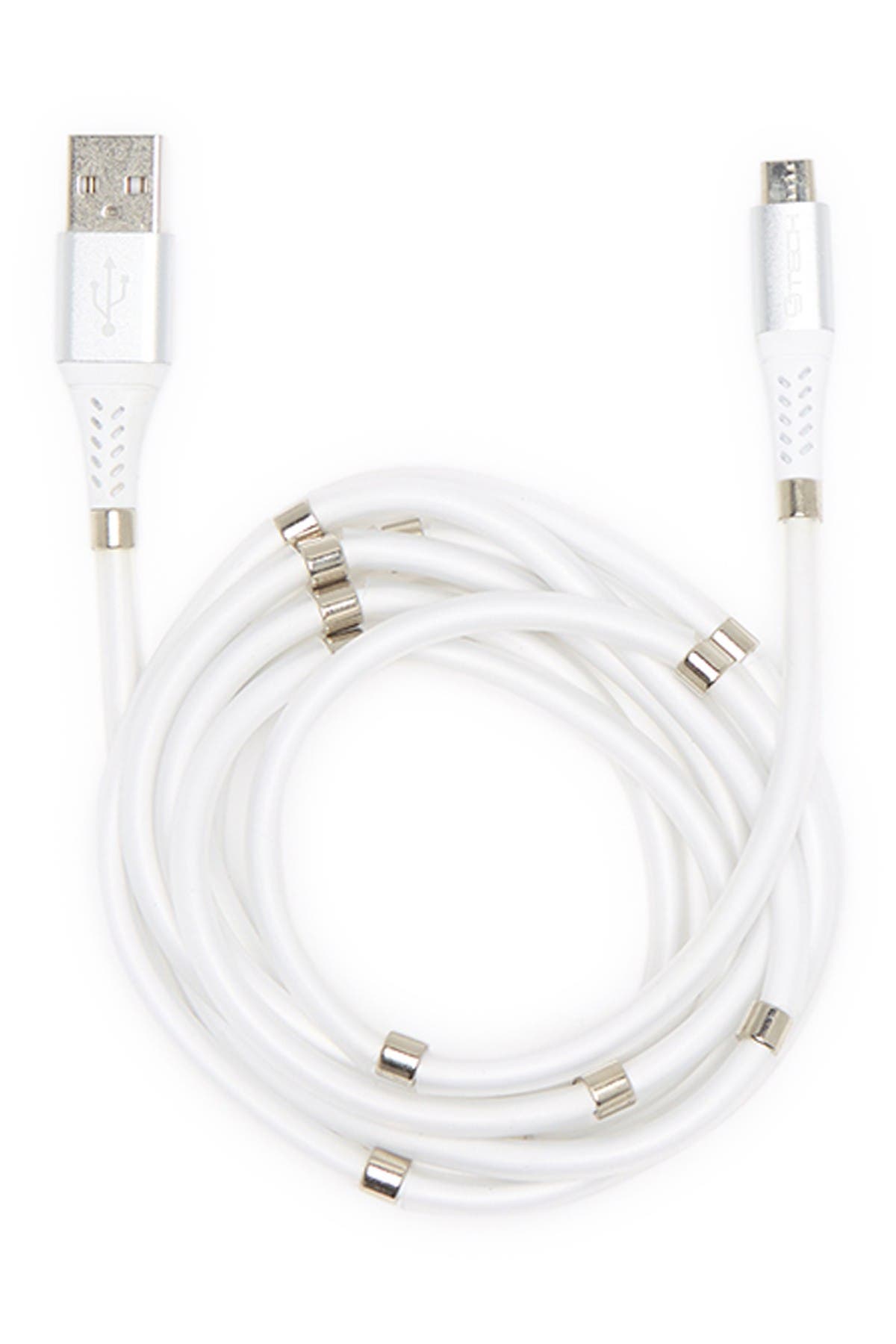 Cj Global Magnetic Self Coil Charging Cord In White | ModeSens