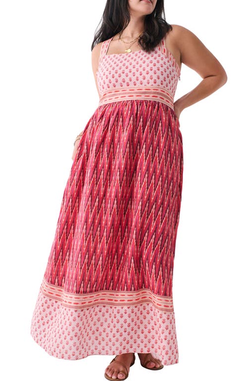 Faherty Gracie Linen Maxi Dress in Pink Gobi Floral | Smart Closet
