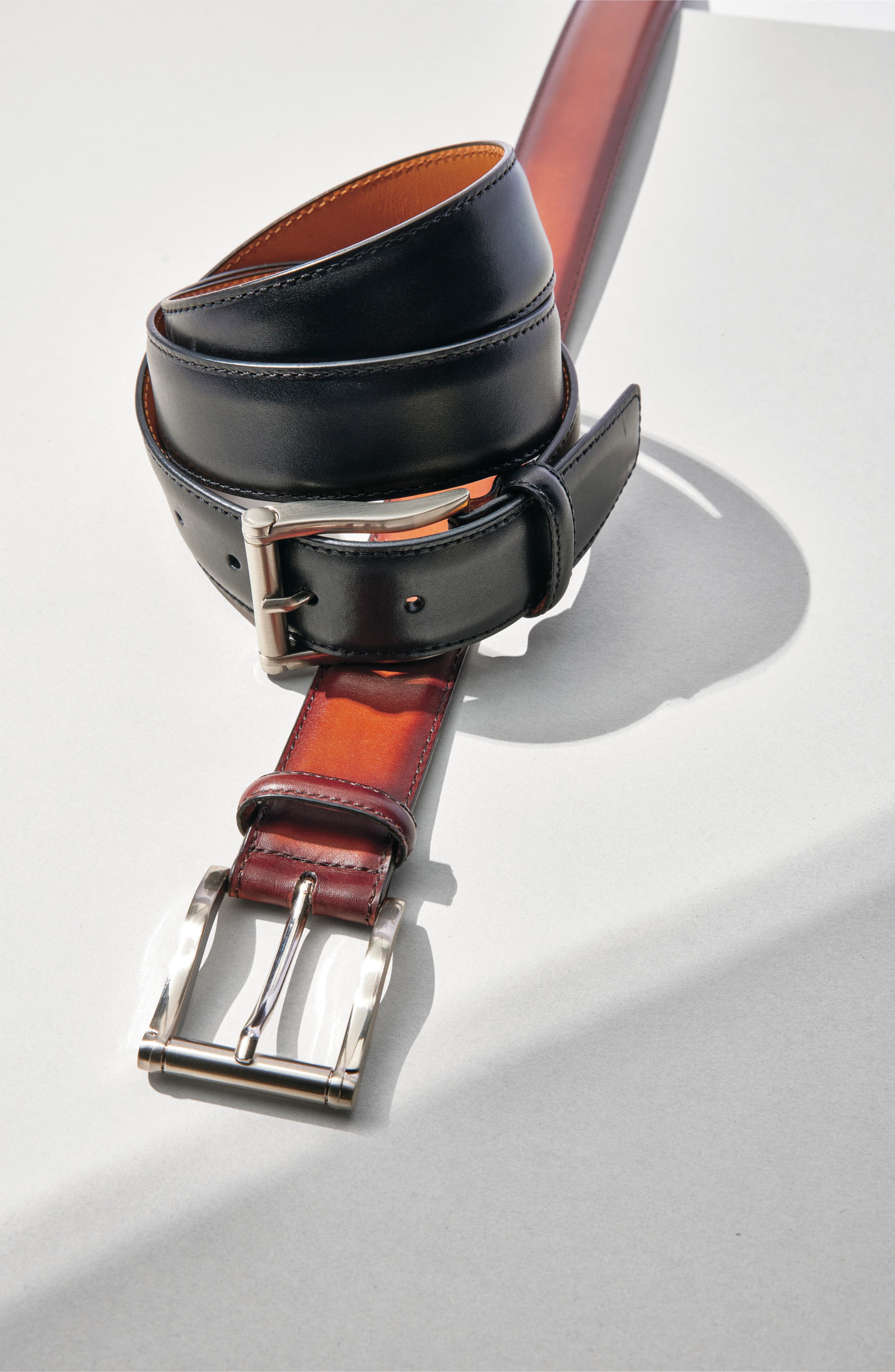 Magnanni Carbon Leather Belt | Nordstrom