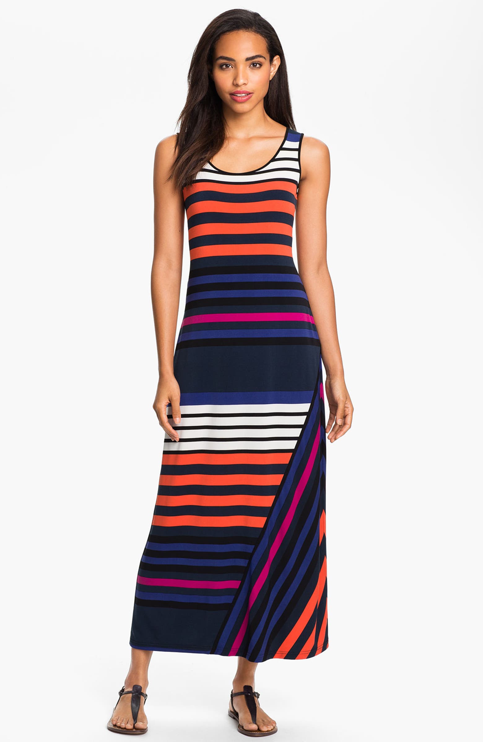 Calvin Klein Multi Stripe Tank Maxi Dress Nordstrom