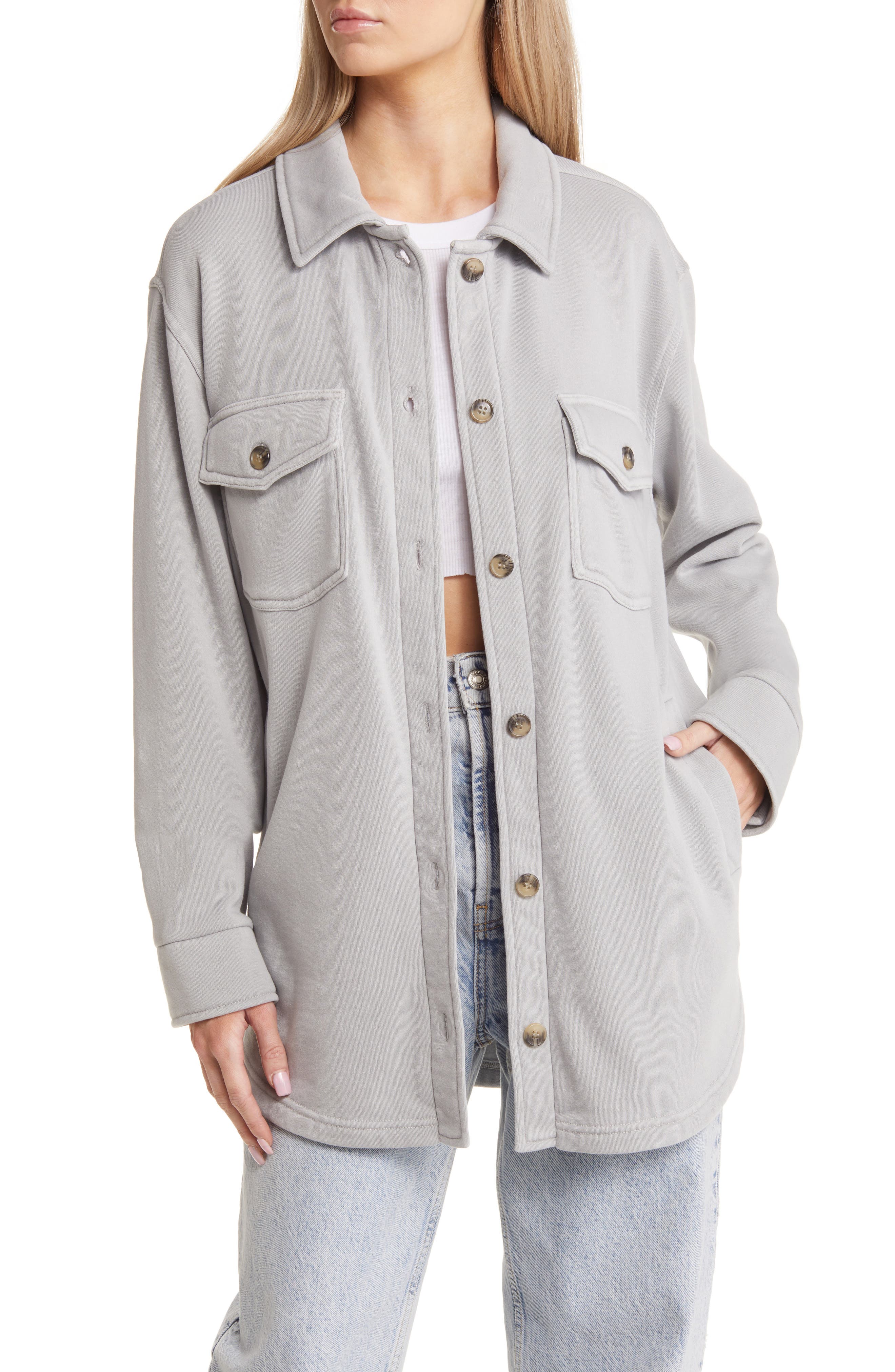 Thread & Supply Longline Sweatshirt Knit Shacket | Nordstrom