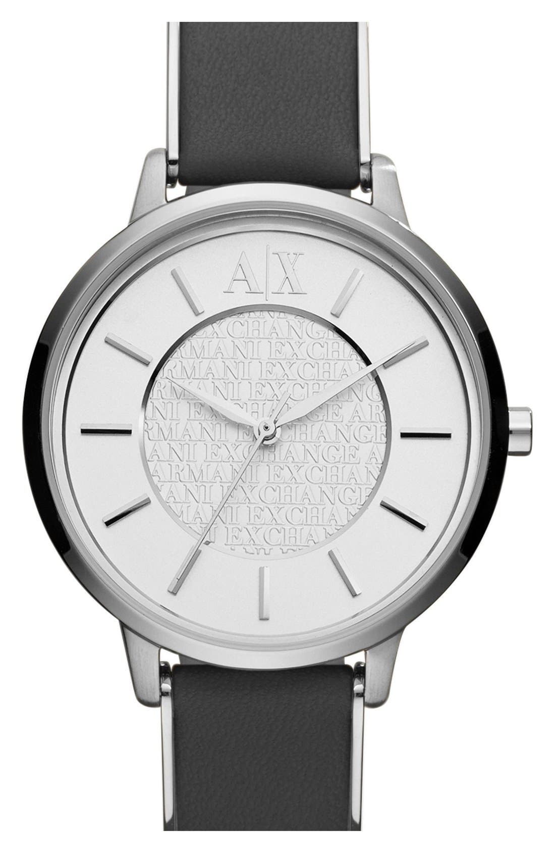 AX Armani Exchange 'Smart' Leather Strap Watch, 38mm | Nordstrom