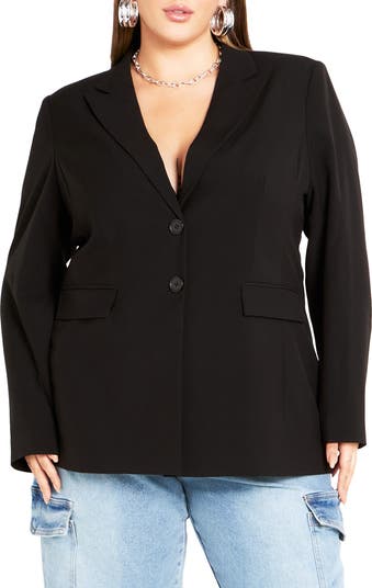 City Chic Jazmin Lace-Up Open Back Jacket | Nordstrom