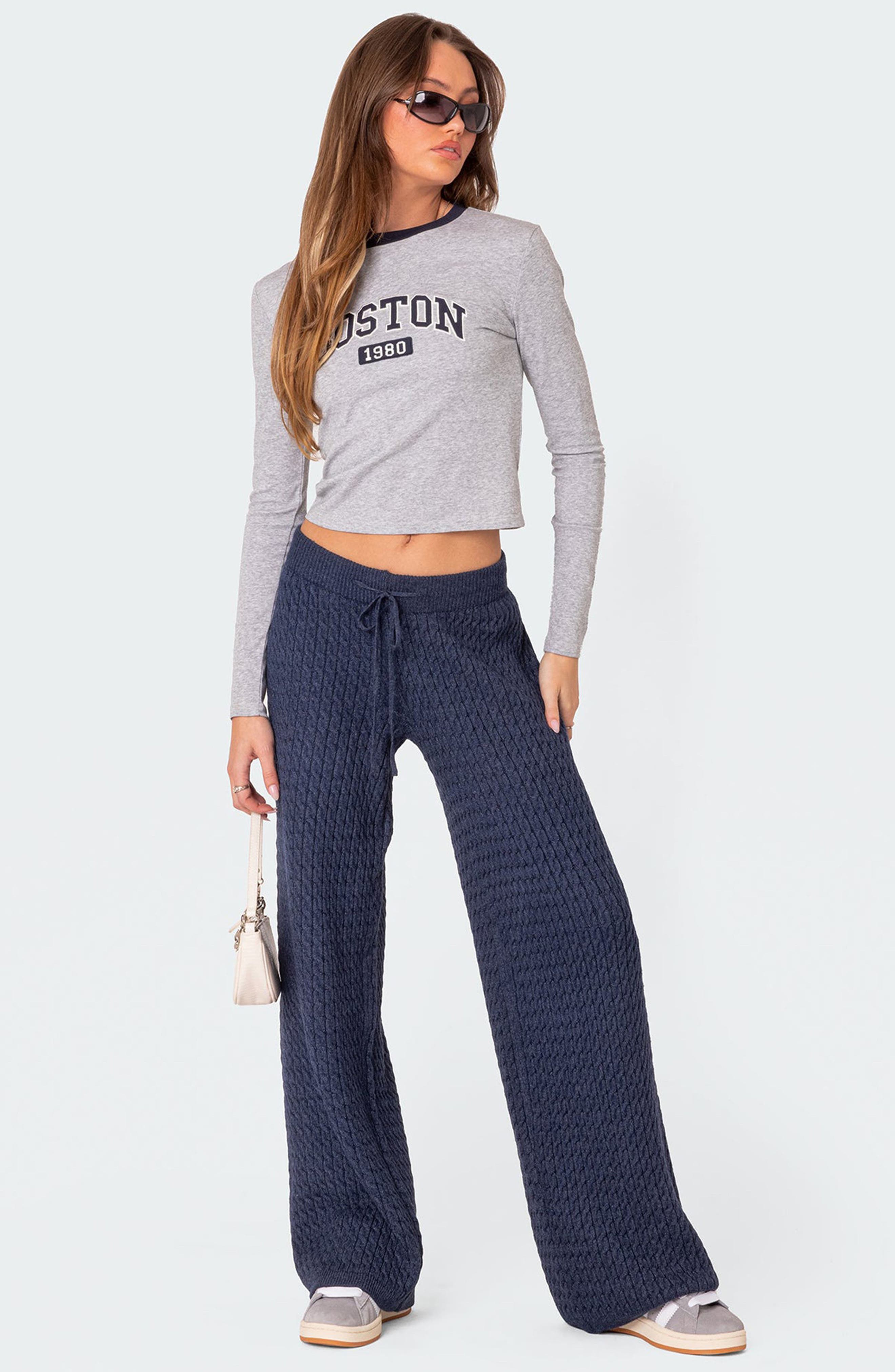 EDIKTED Portia Cable Knit Pants | Nordstrom