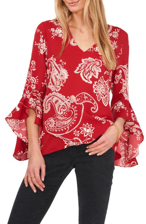 Paisley Bell Sleeve Blouse