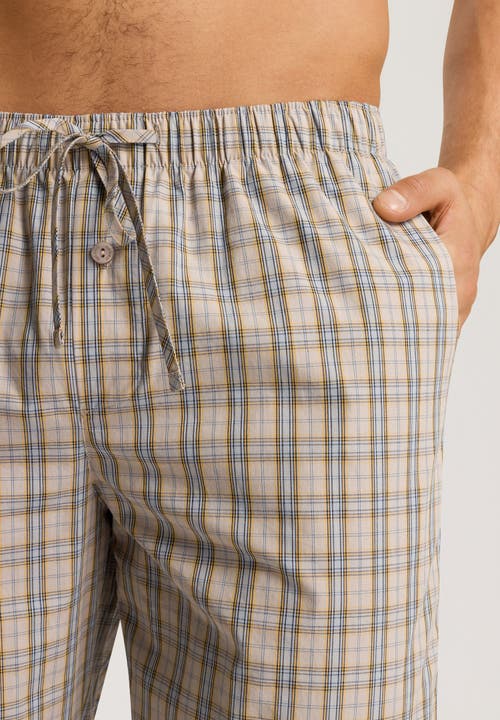 Hanro Men's Night Day Striped Lounge Pants In Amber Check | ModeSens