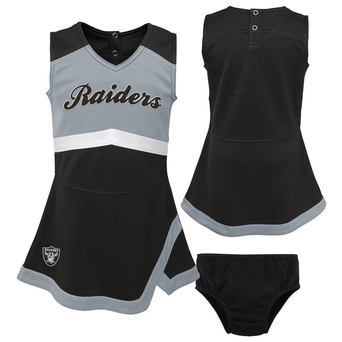 Outerstuff Girls Toddler Black Las Vegas Raiders Cheer Captain Dress ...