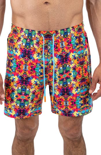Maceoo Swim Lion Splatter Swim Trunks | Nordstrom