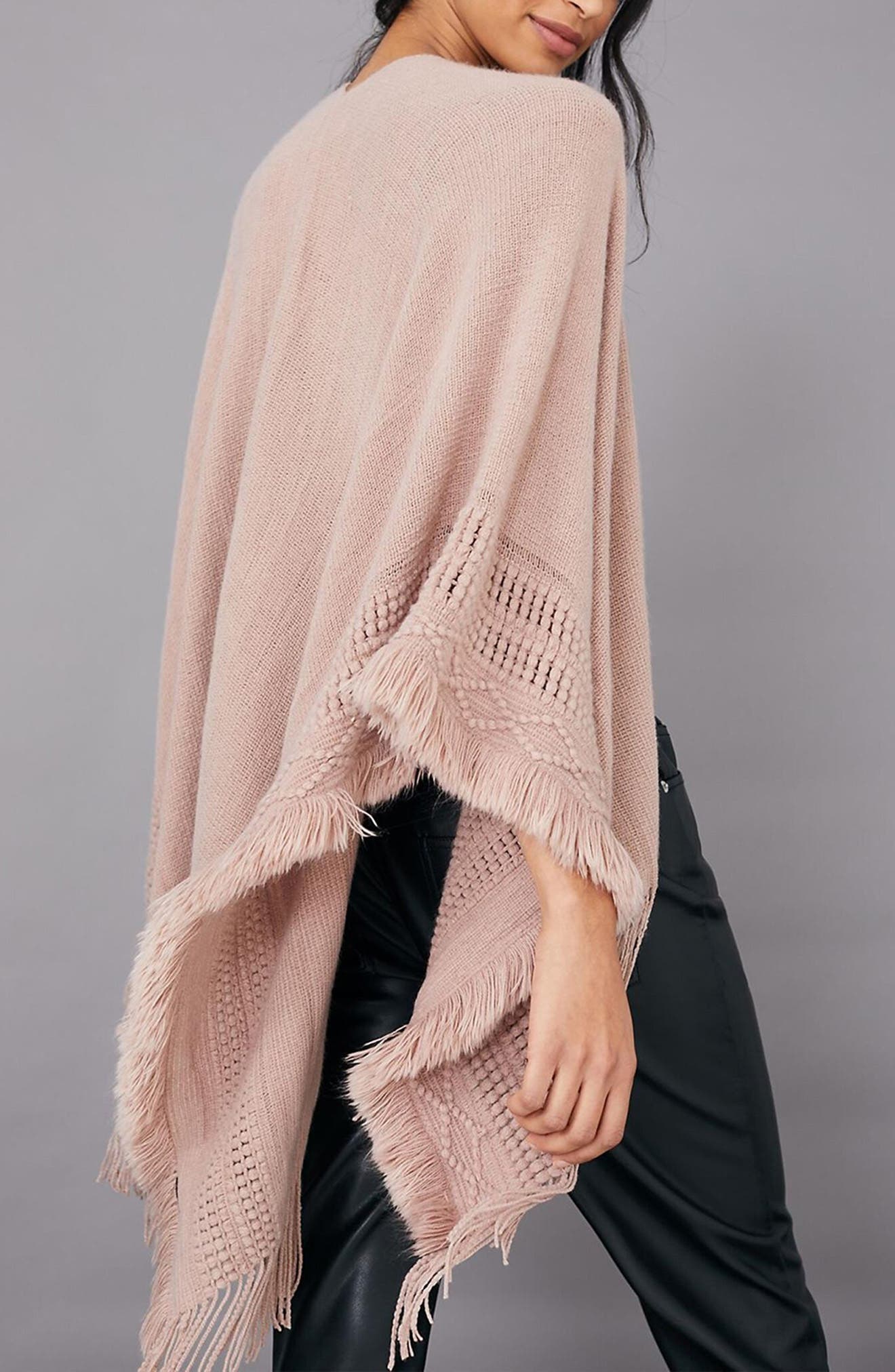 SAACHI Embroidery Fringed Ruana | Nordstromrack